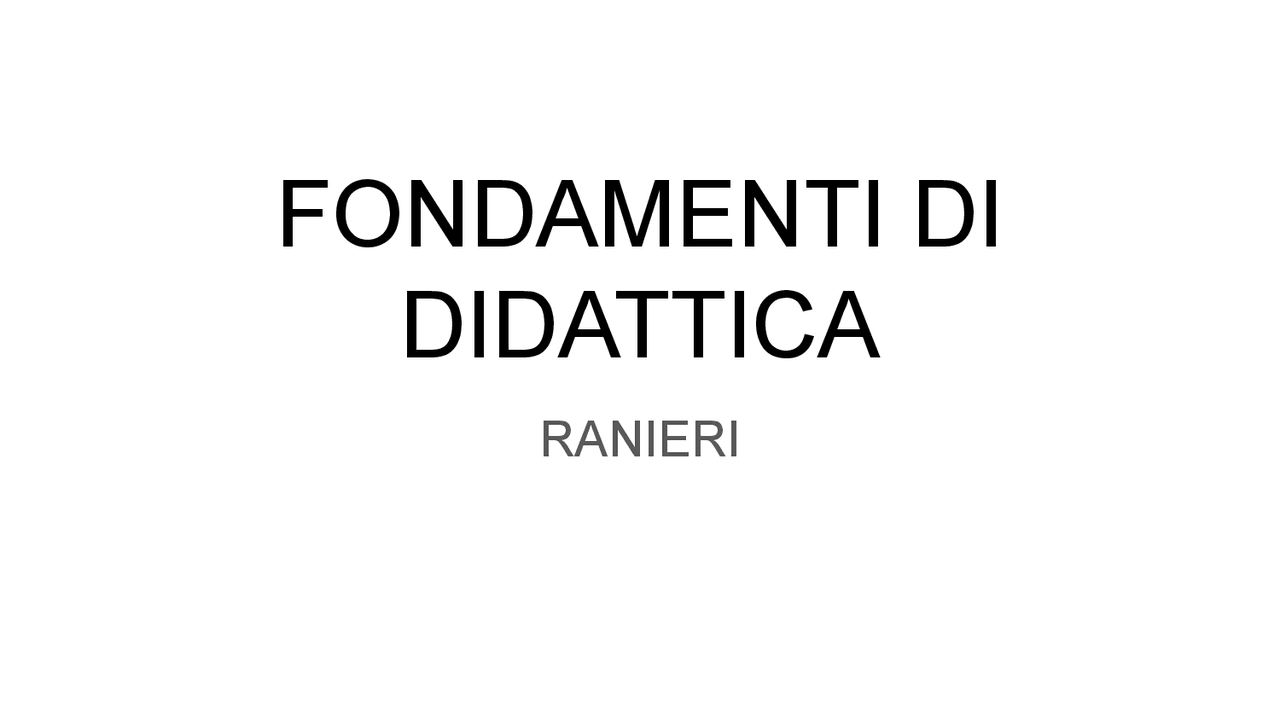 Fondamenti Di Didattica Docsity