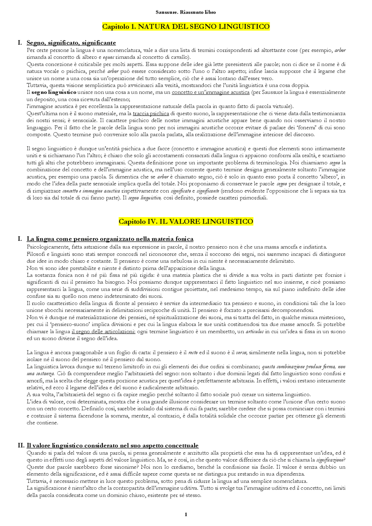 Cours Corso Di Linguistica Generale Docsity