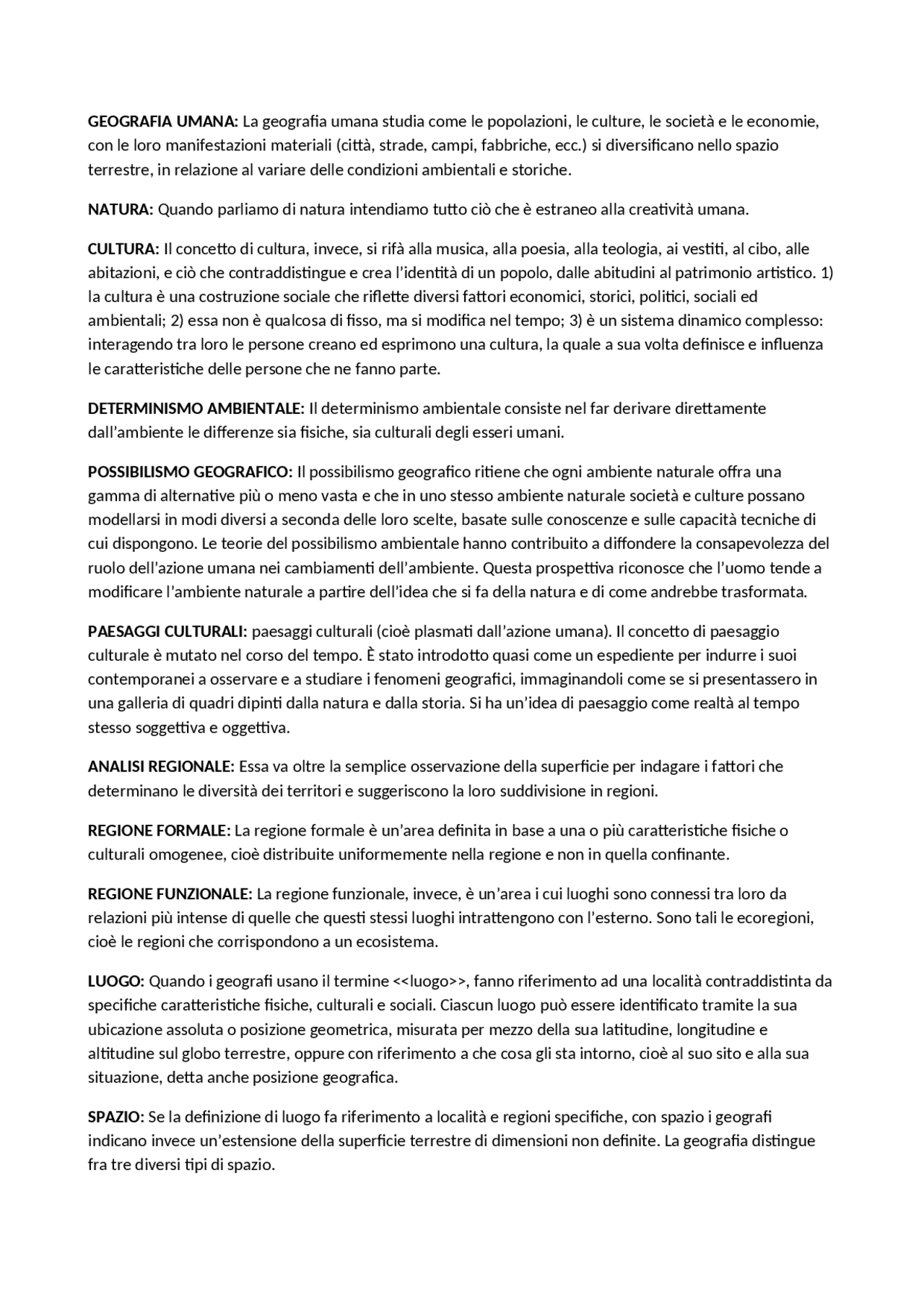 Riassunto Del Libro Geografia Umana Un Approccio Visuale Docsity