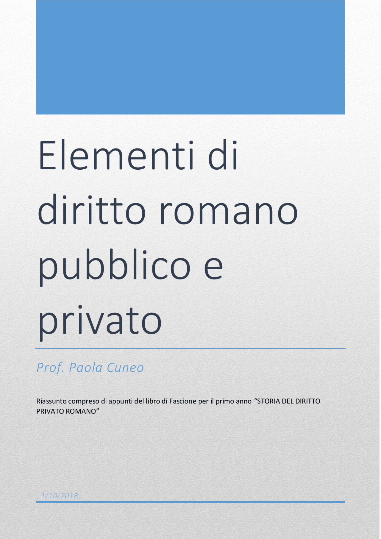 Diritto Romano Bicocca Docsity