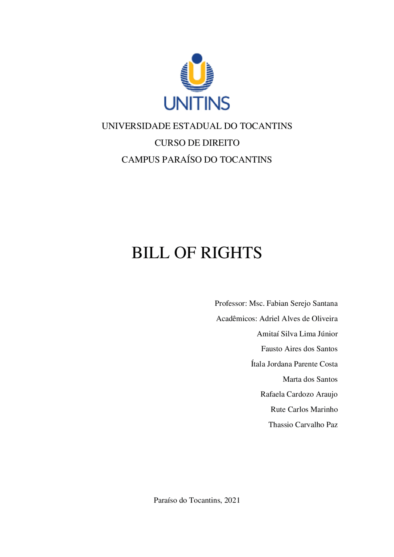 Bill Of Rights Direito Constitucional Docsity
