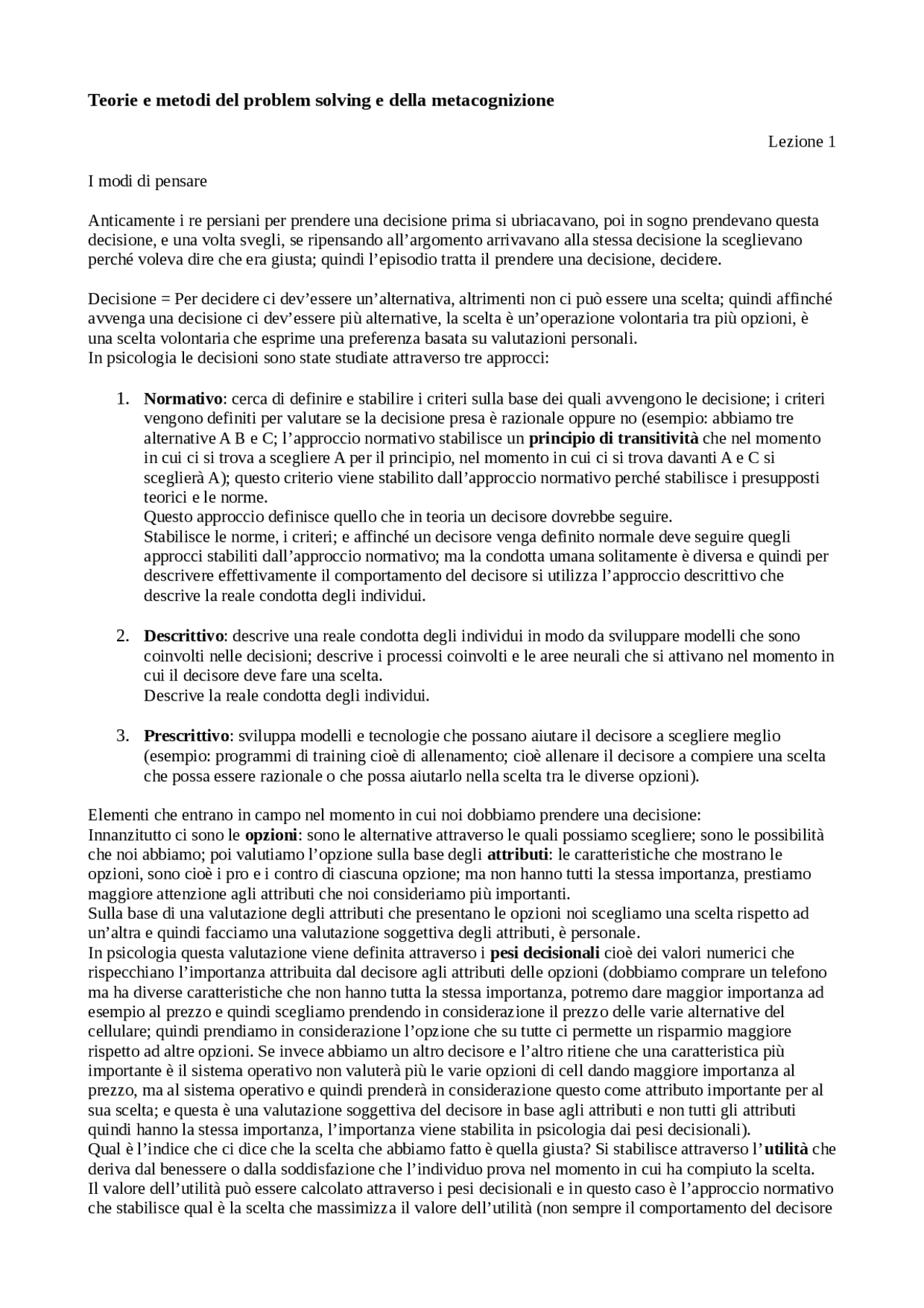 Lezione 1 6 Teorie E Metodi Del Problem Solving Docsity