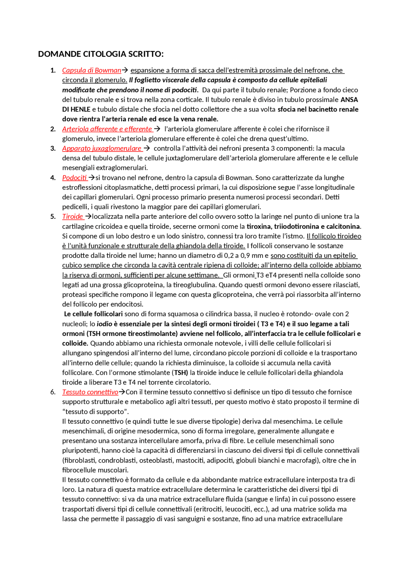 Appunti Di Istologia Docsity