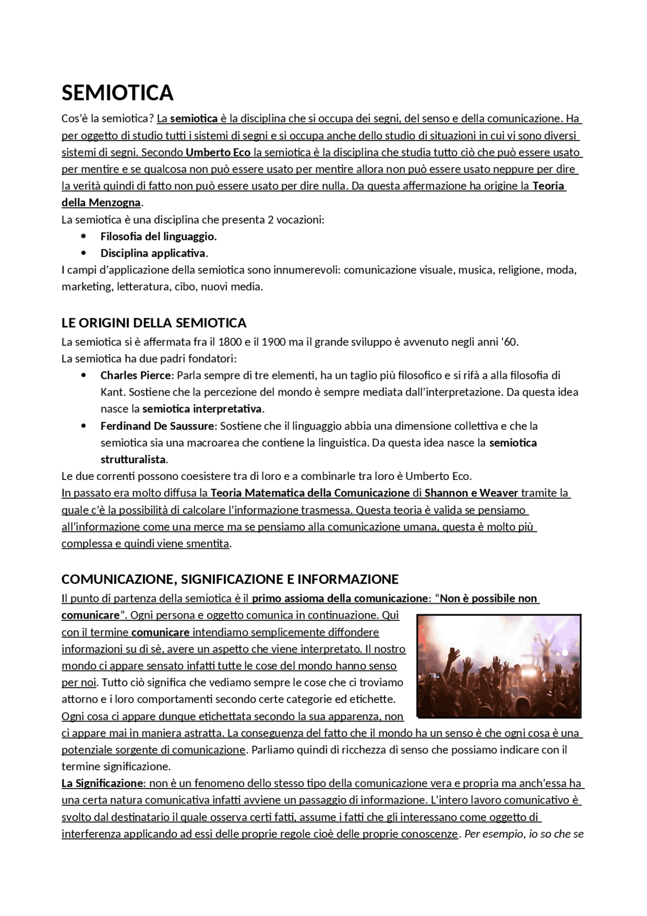 Appunti Completi Di Semiotica Docsity
