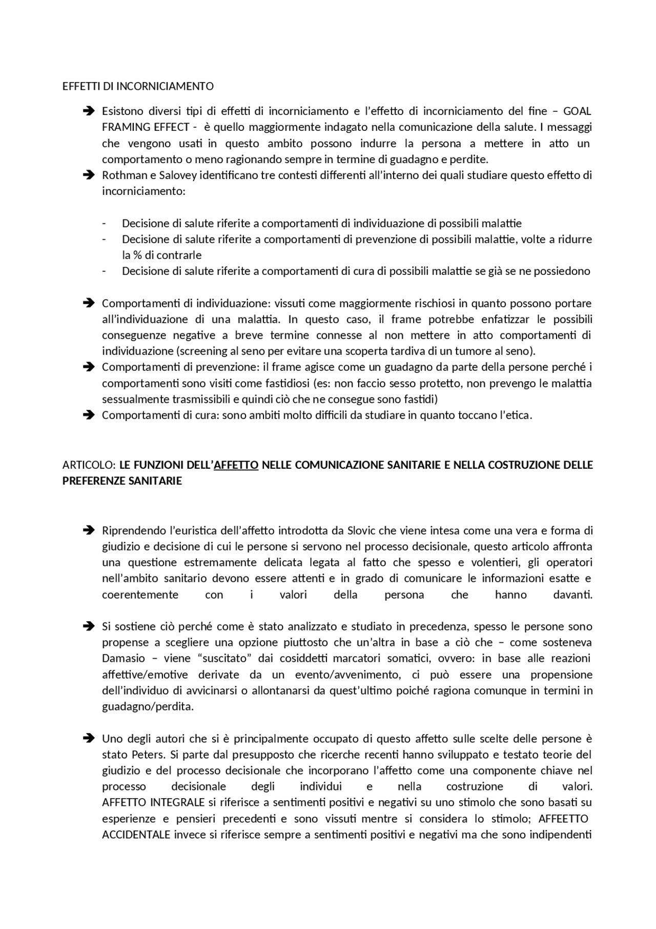 Effetto framing nell'ambito della salute | Appunti di Psicologia ...