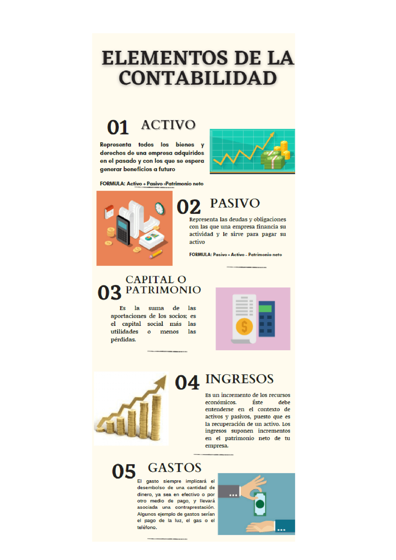 ELEMENTOS BASICOS DE LA CONTABILIDAD | Schemi e mappe concettuali di Contabilità | Docsity