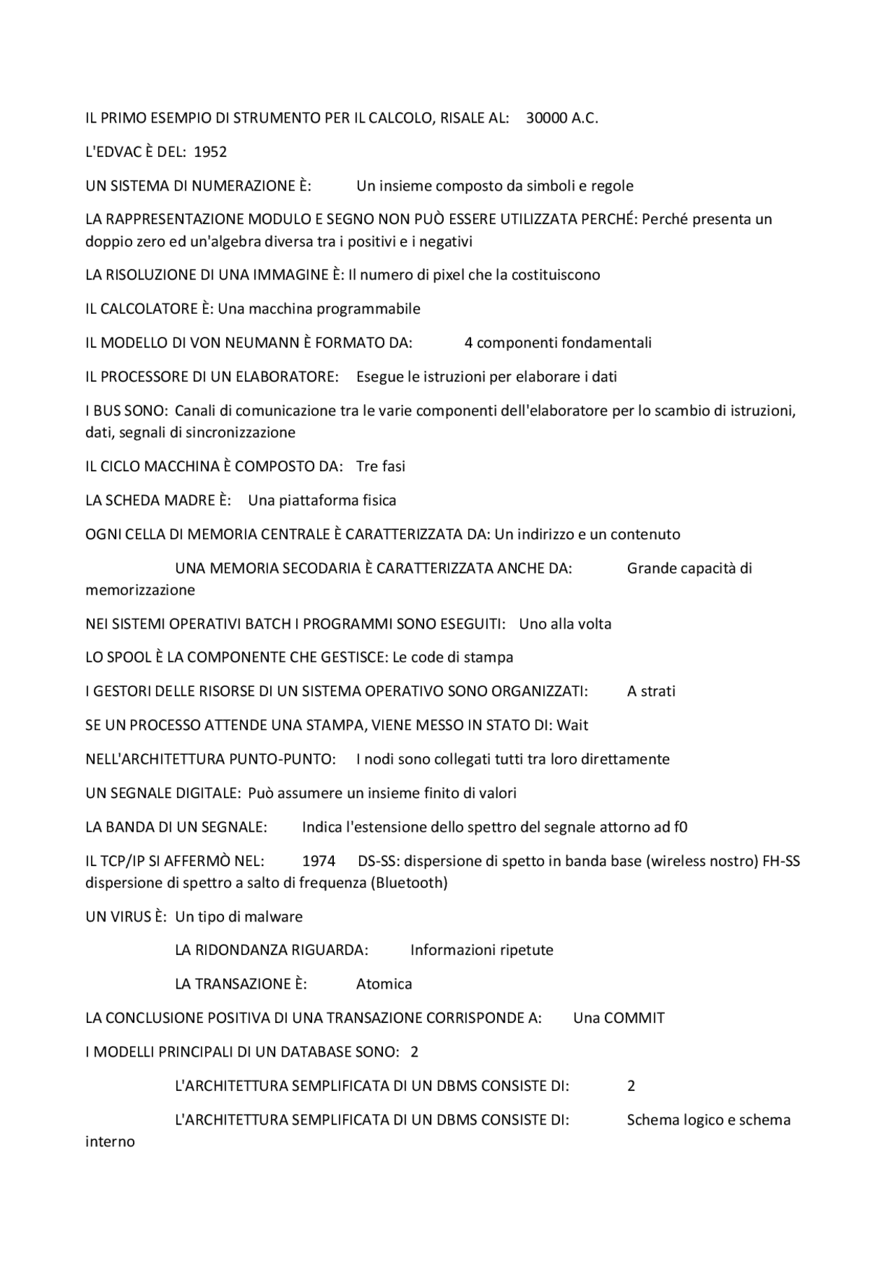 Test Informatica Mercatorum L9 Prove Desame Di Informatica