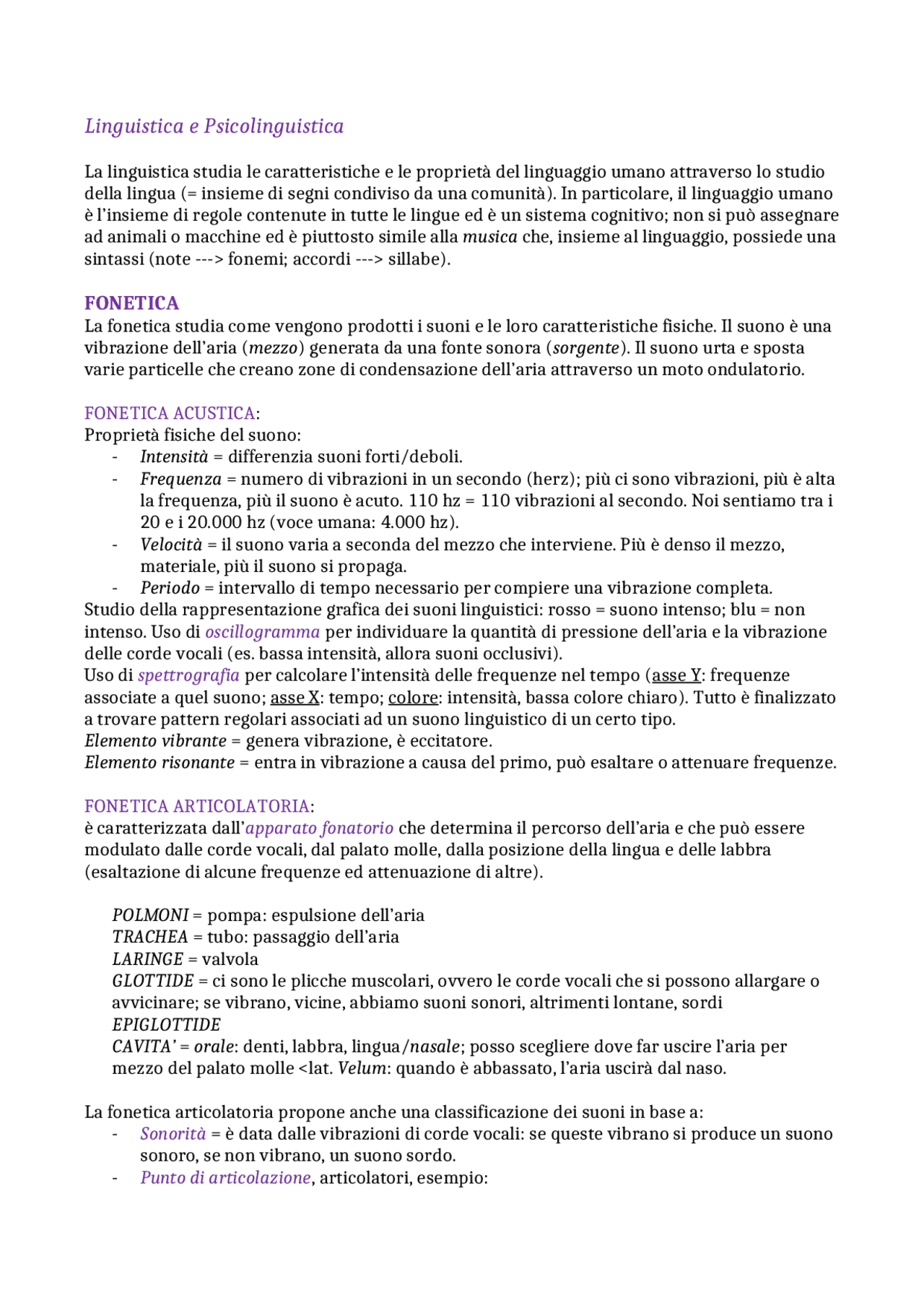 Riassunto Linguistica Docsity