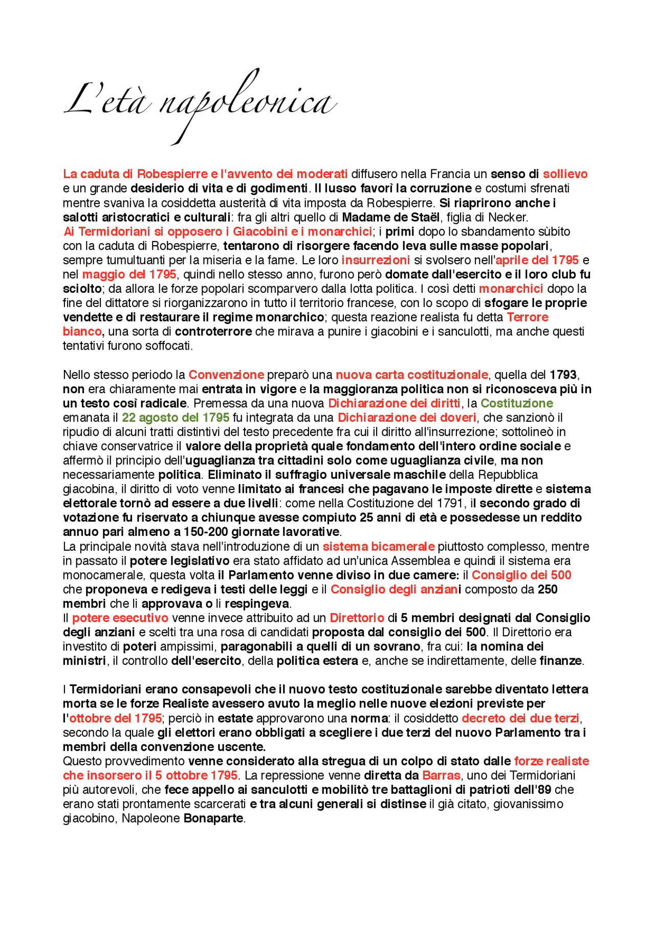 Appunti Su Napoleone Docsity