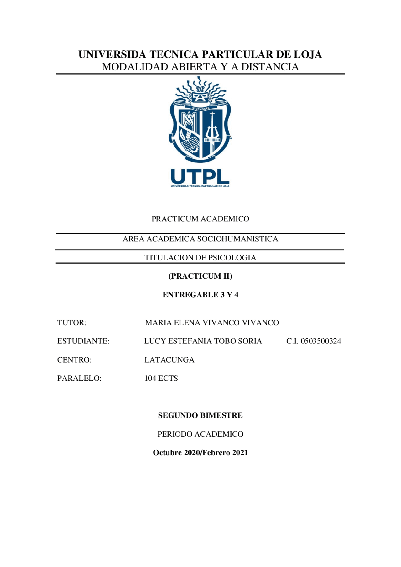 Tarea Del Practicum Academico Ejercicios De Psicología Docsity