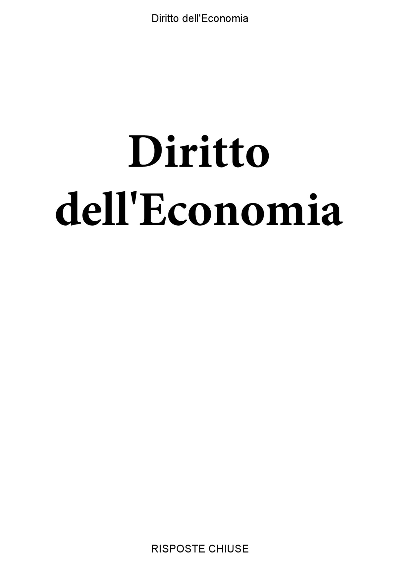 Diritto Delleconomia Paniere Compilato Ecampus Docsity