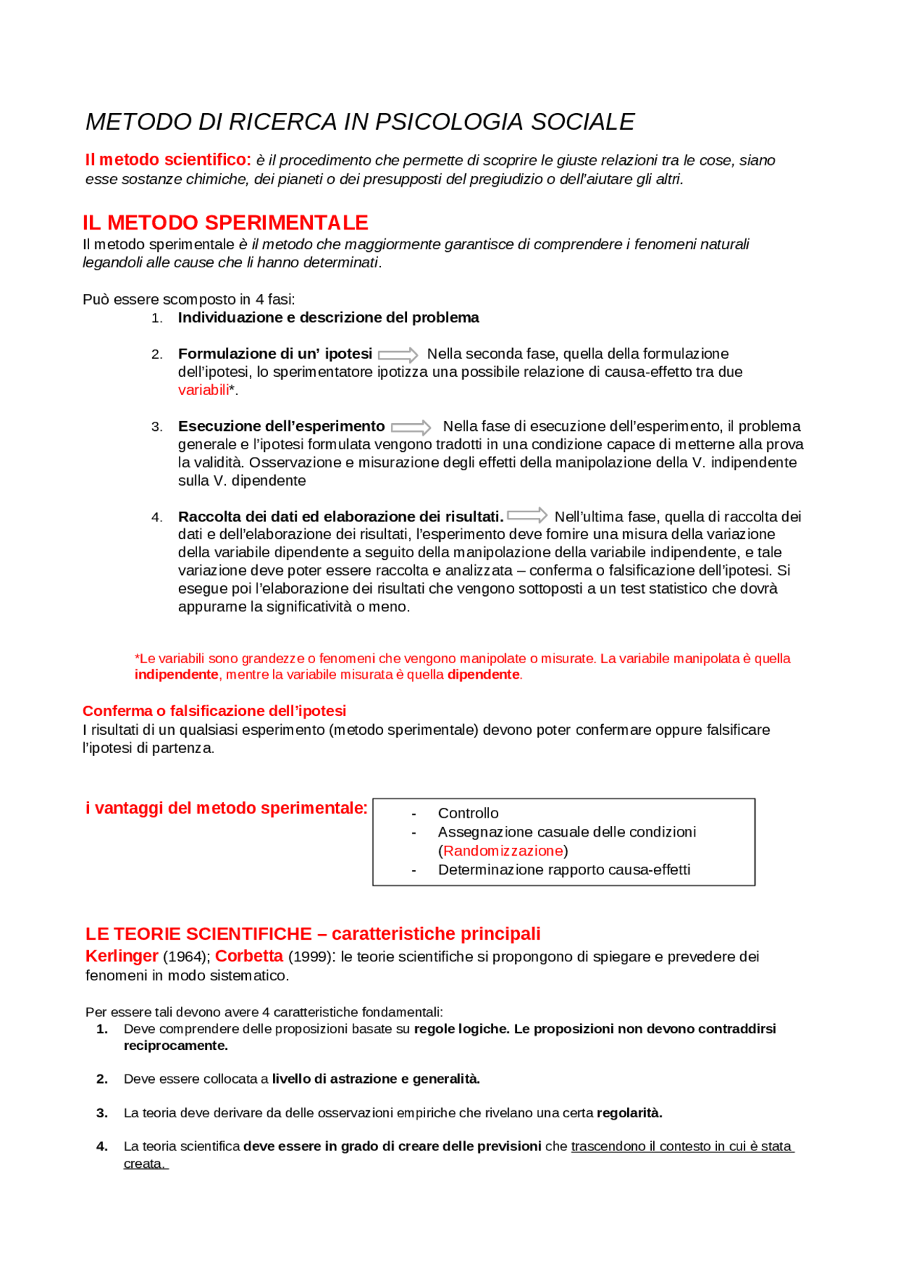 La Psicologia Sociale Il Metodo Docsity