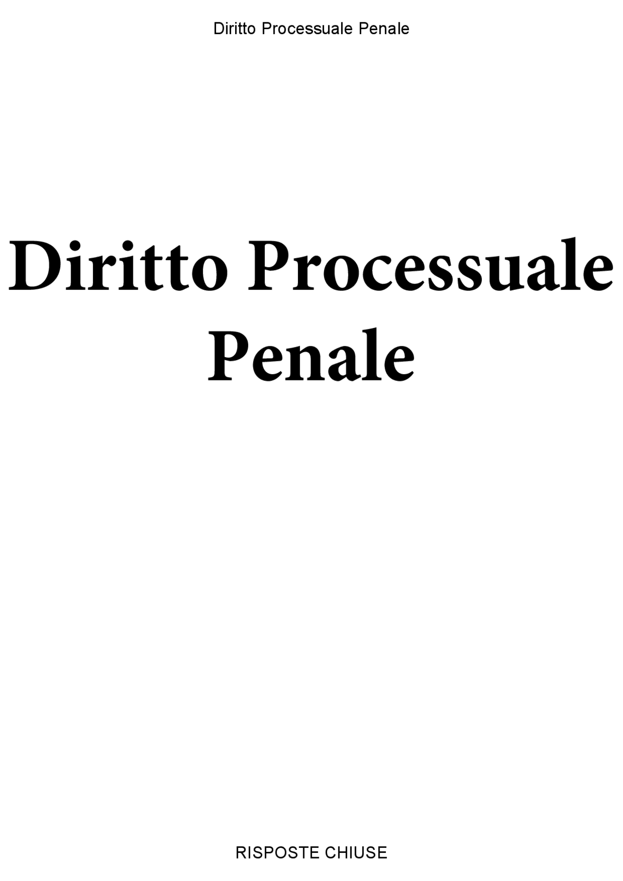 Diritto Processuale Penale Paniere Compilato Ecampus Docsity