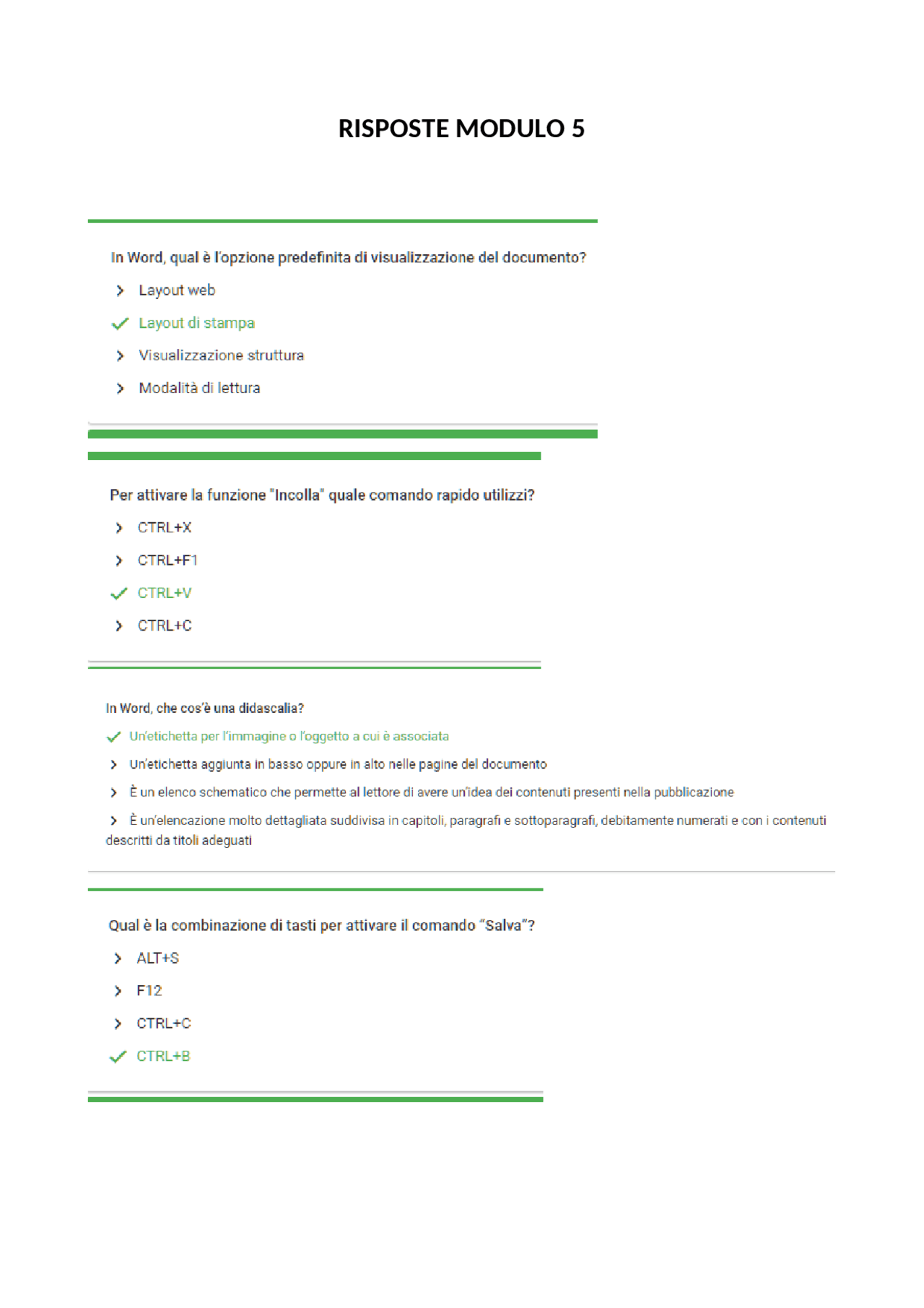 Eipass 7 Moduli User Modulo 5 Esercizi Di Informatica Docsity