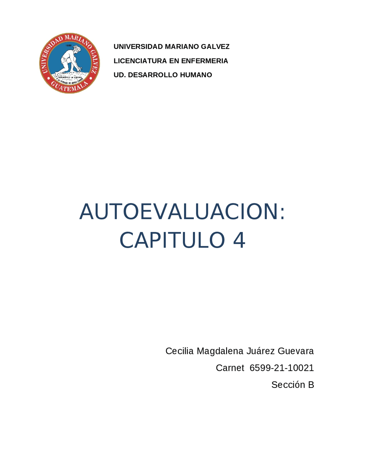 Autoevaluacion Capitulo 4 Ejercicios De Desarrollo Humano Docsity