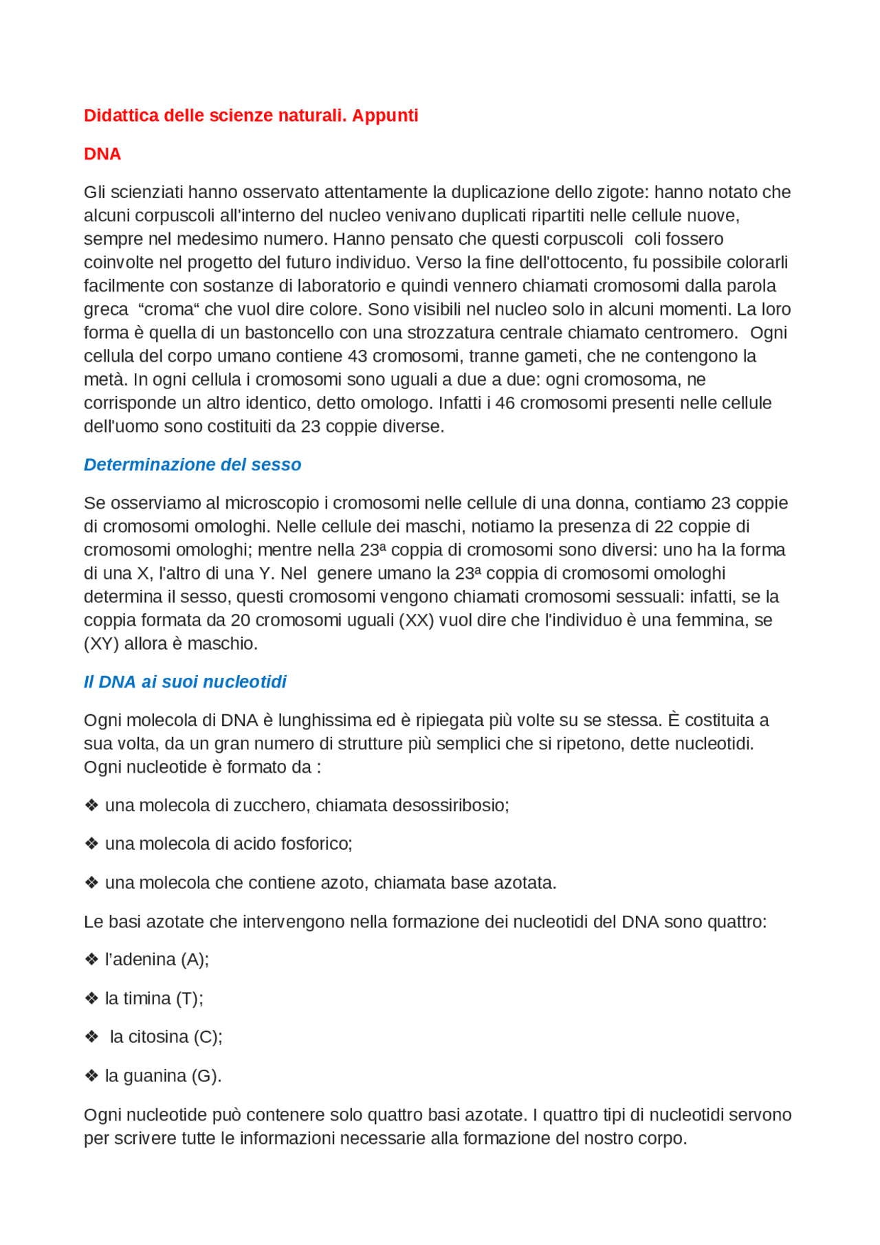 Didattica Delle Scienze Naturali Riassunti Seconda Parte Docsity