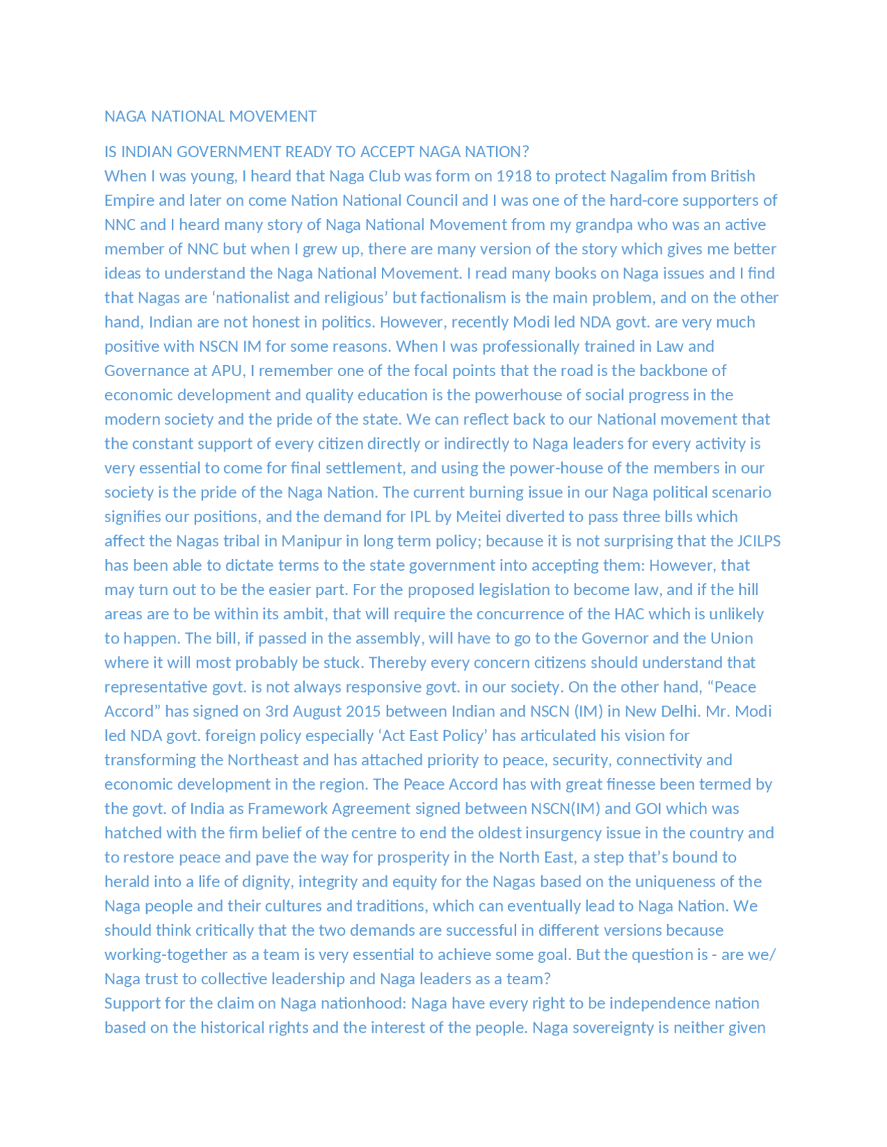 Internship report for law students - Docsity