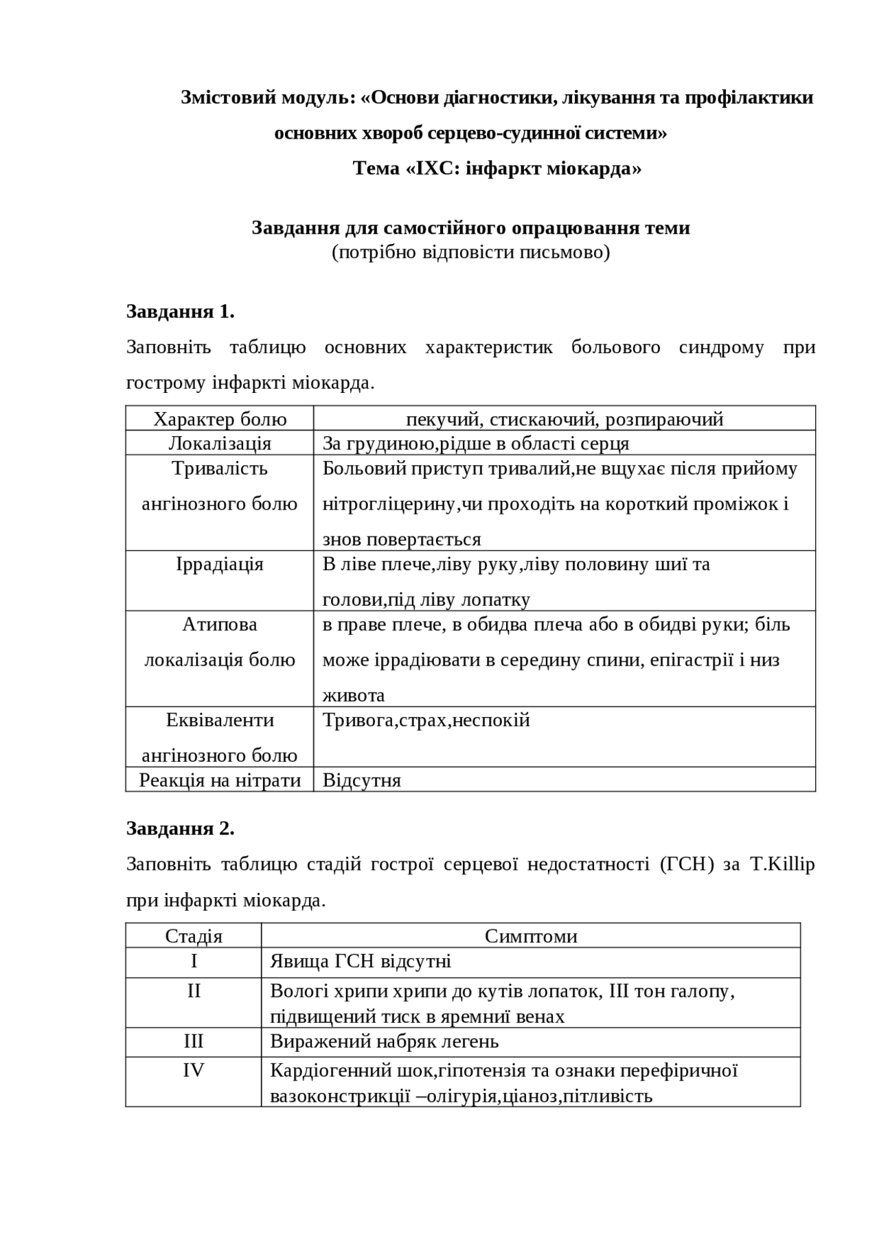 1 й вариант по острому инфаркту миокарда Docsity