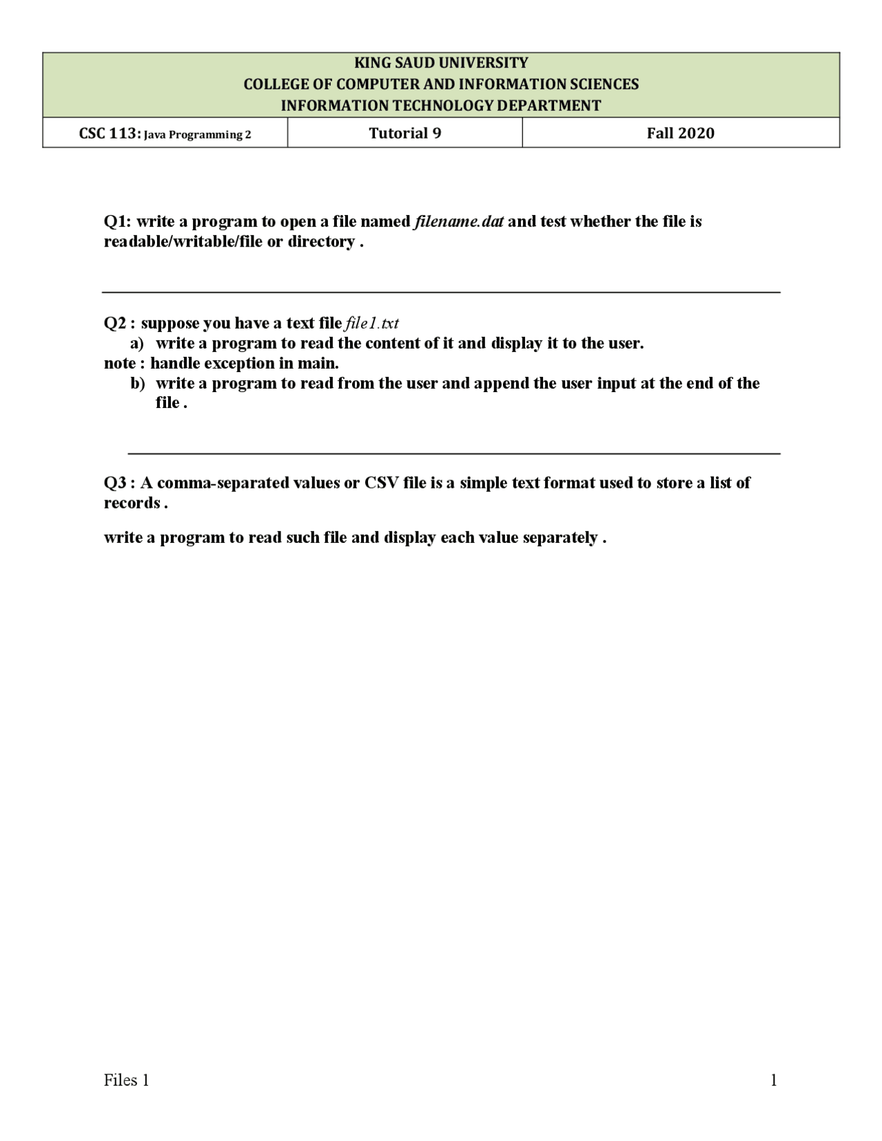 Java Programmimg Tutorials Docsity