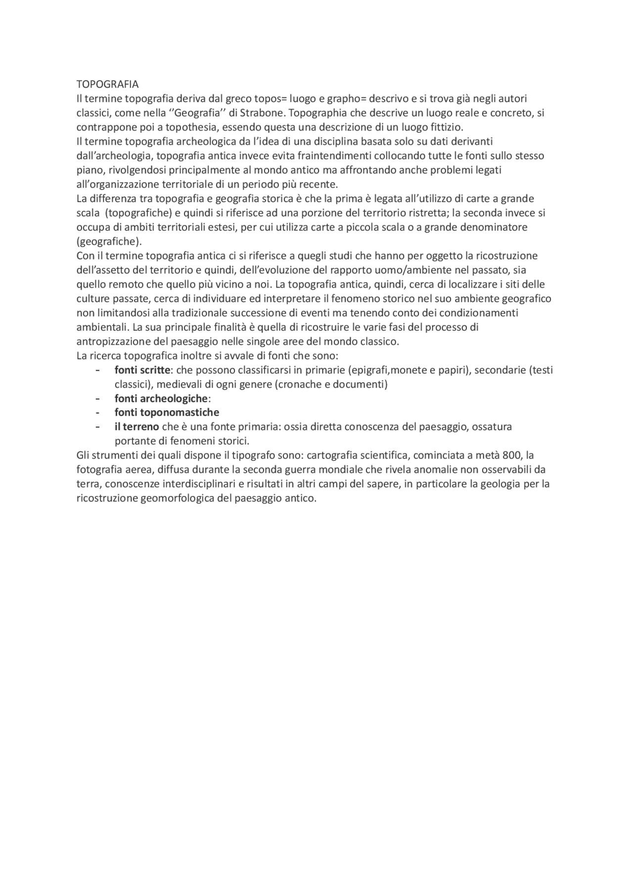Appunti Sui Concetti Base Della Topografia Docsity