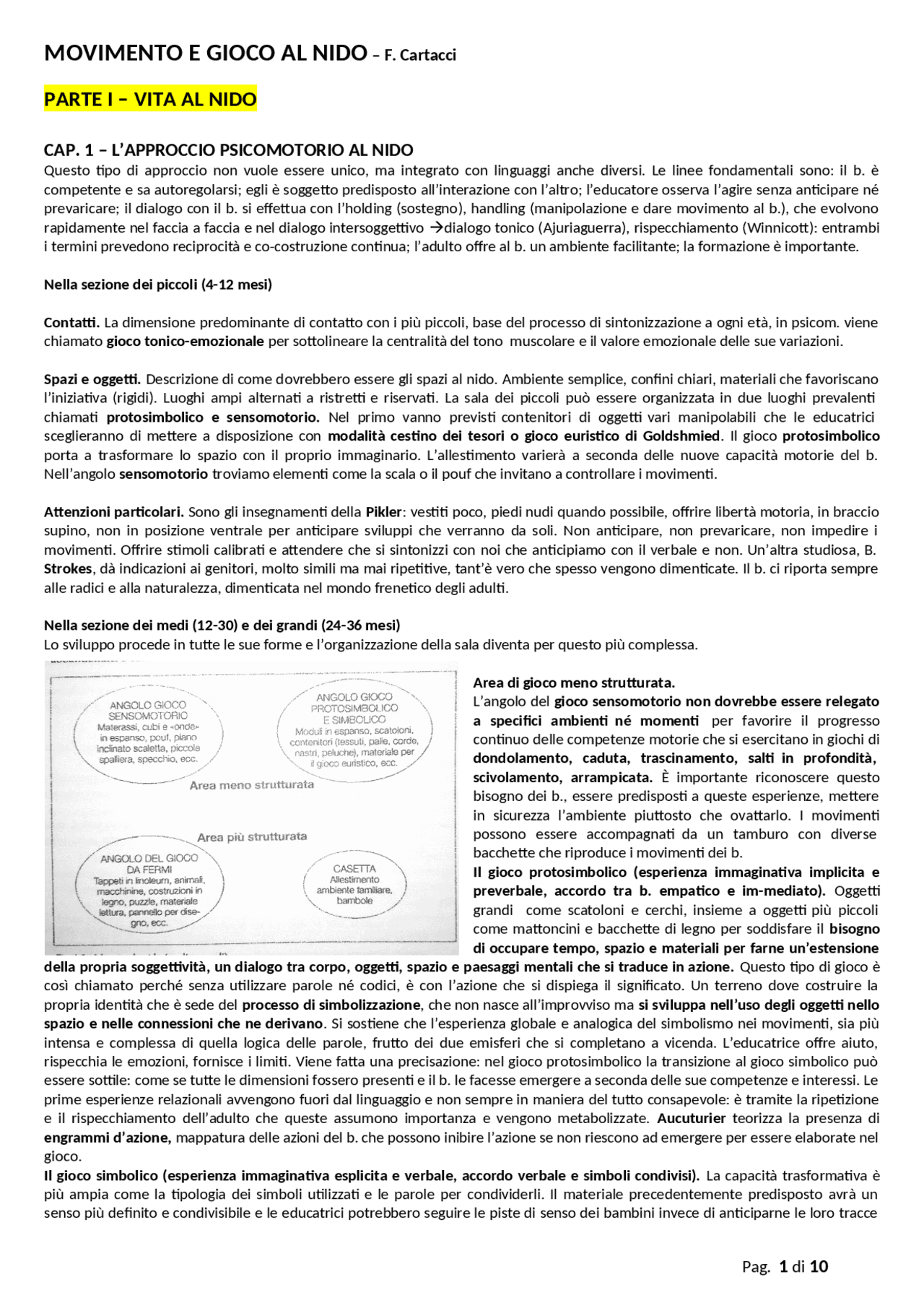 Movimento E Gioco Al Nido F Cartacci Cap 7 E 8 Esclusi Docsity