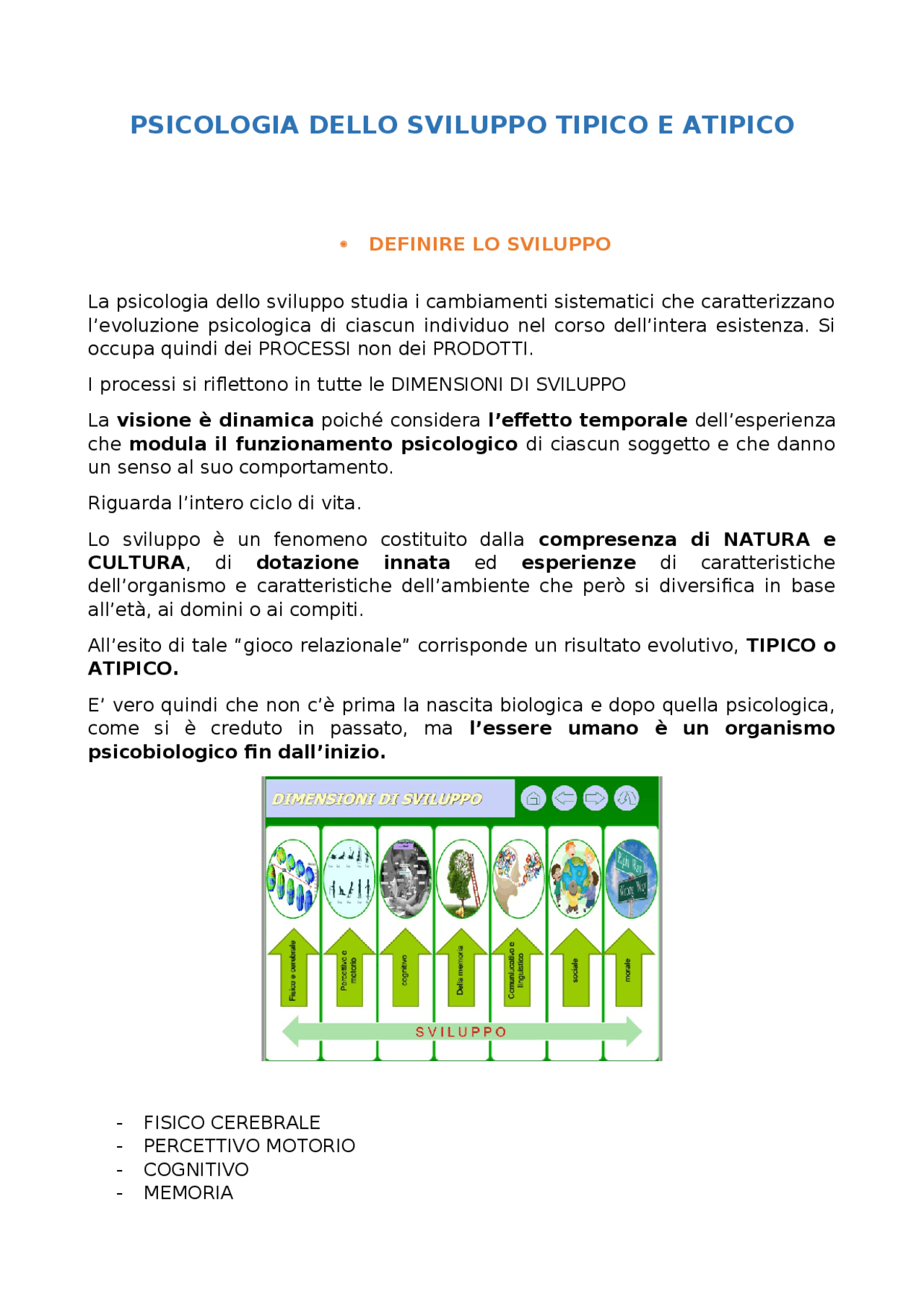 Appunti Psicologia Dello Sviluppo Tipico E Atipico Docsity