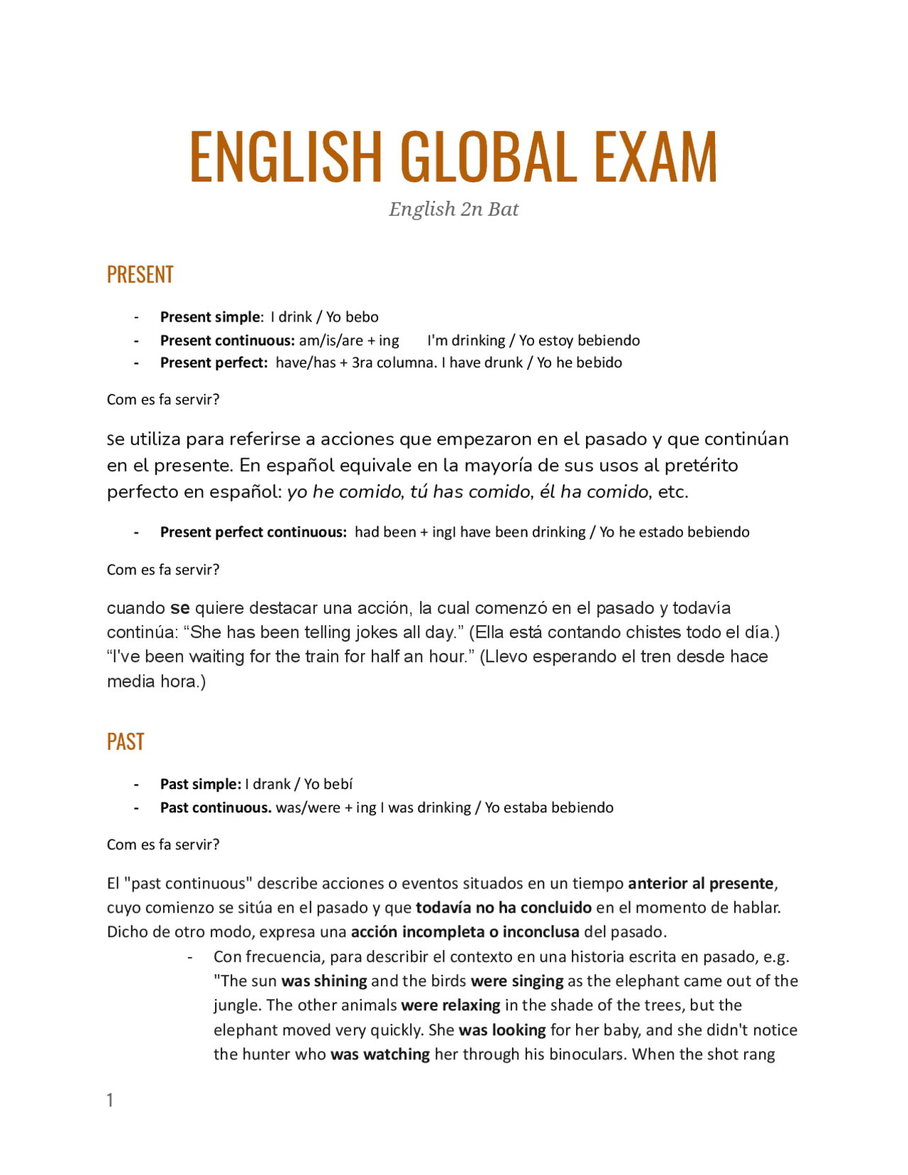 Resumen ingles de todo - Docsity