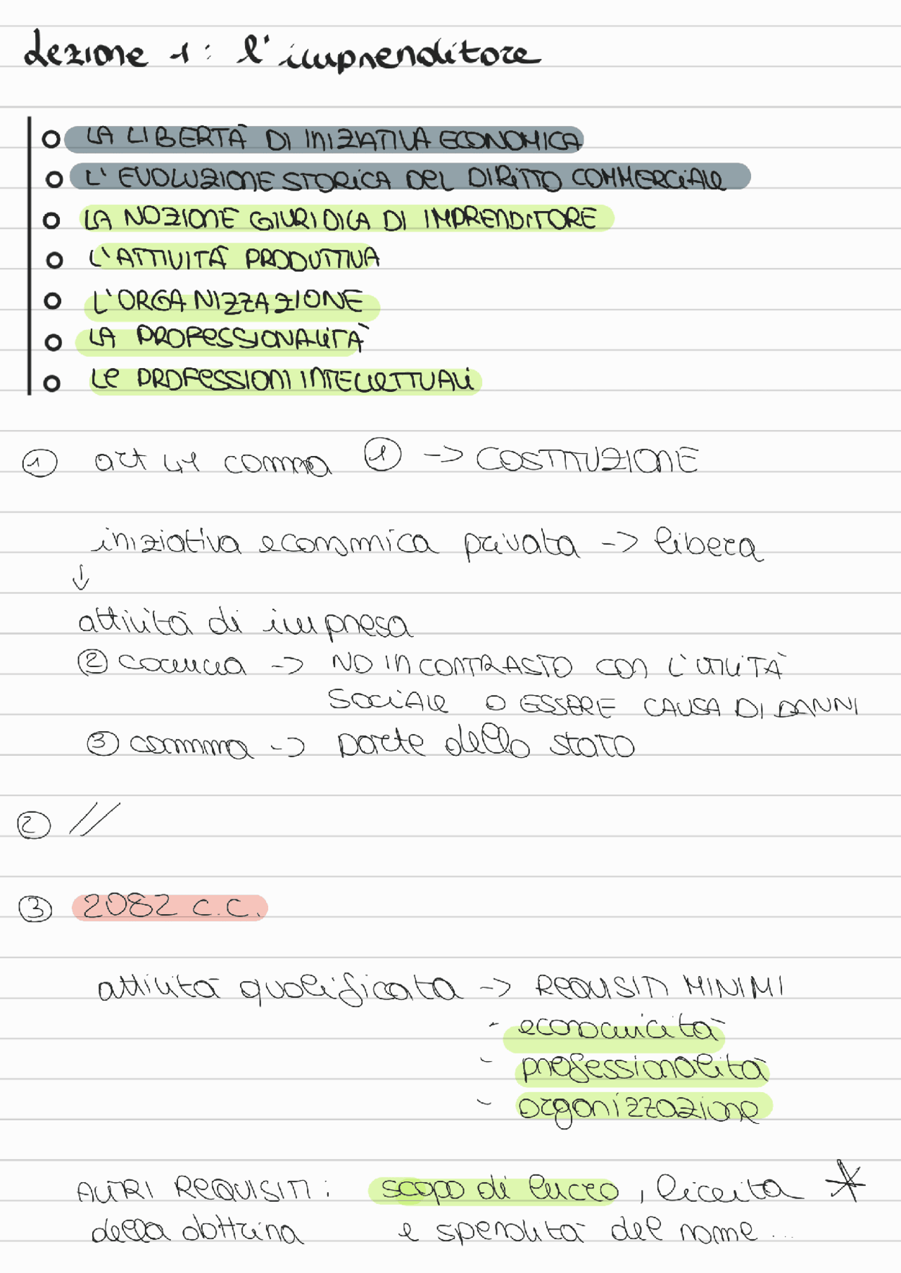 Imprenditore Appunti Docsity