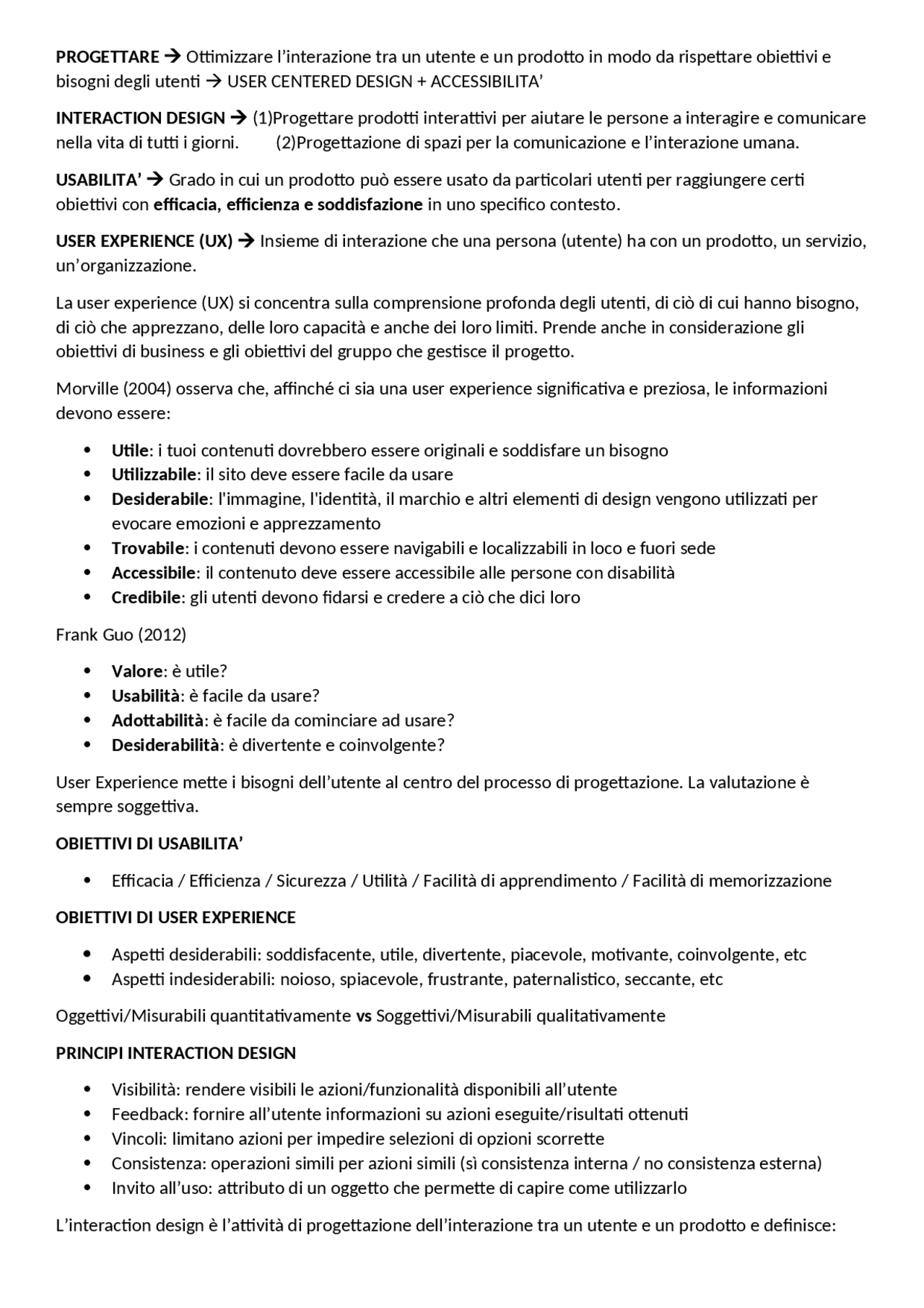 Appunti Di Interaction Design Docsity