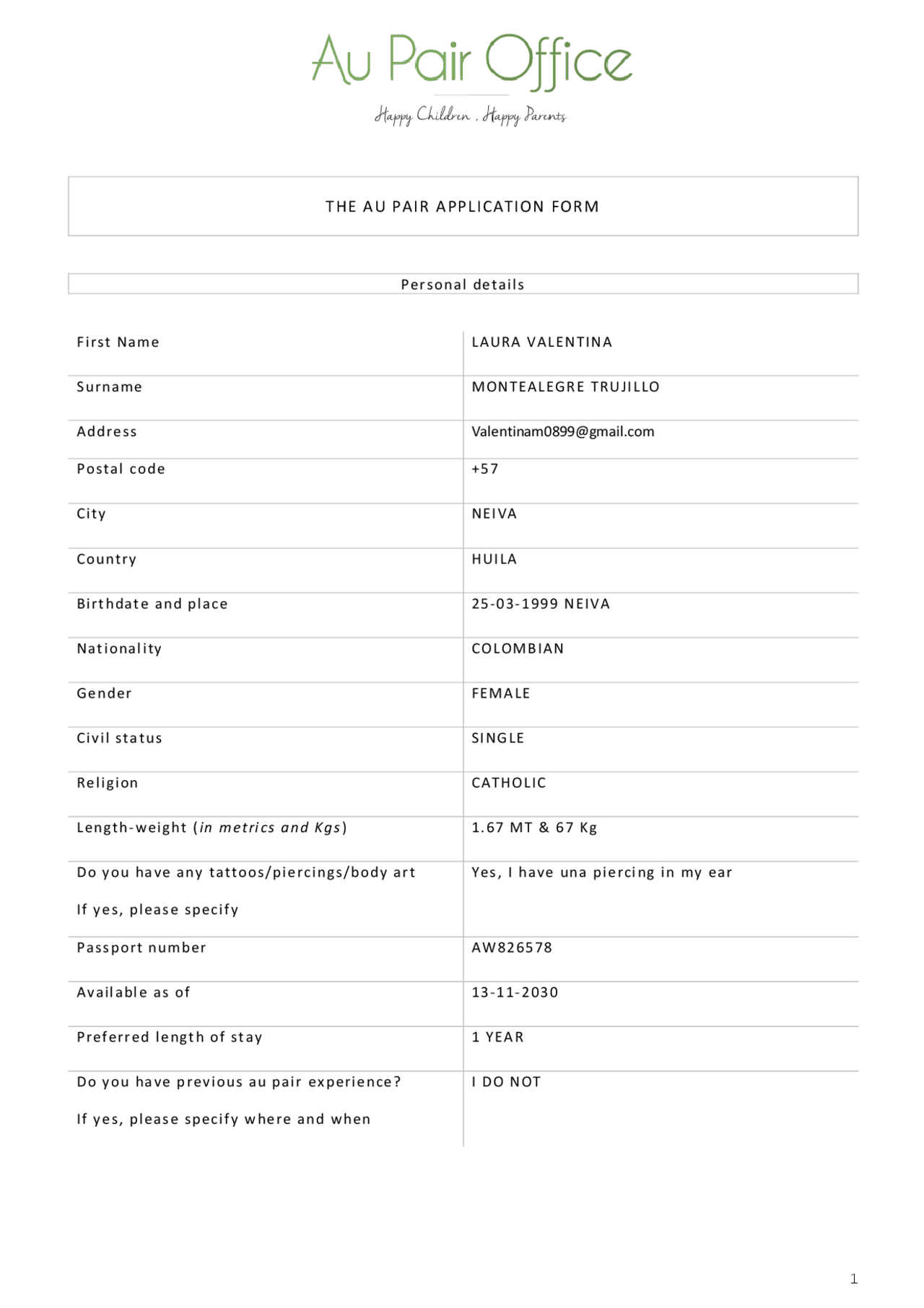 Application Form Digital Docsity