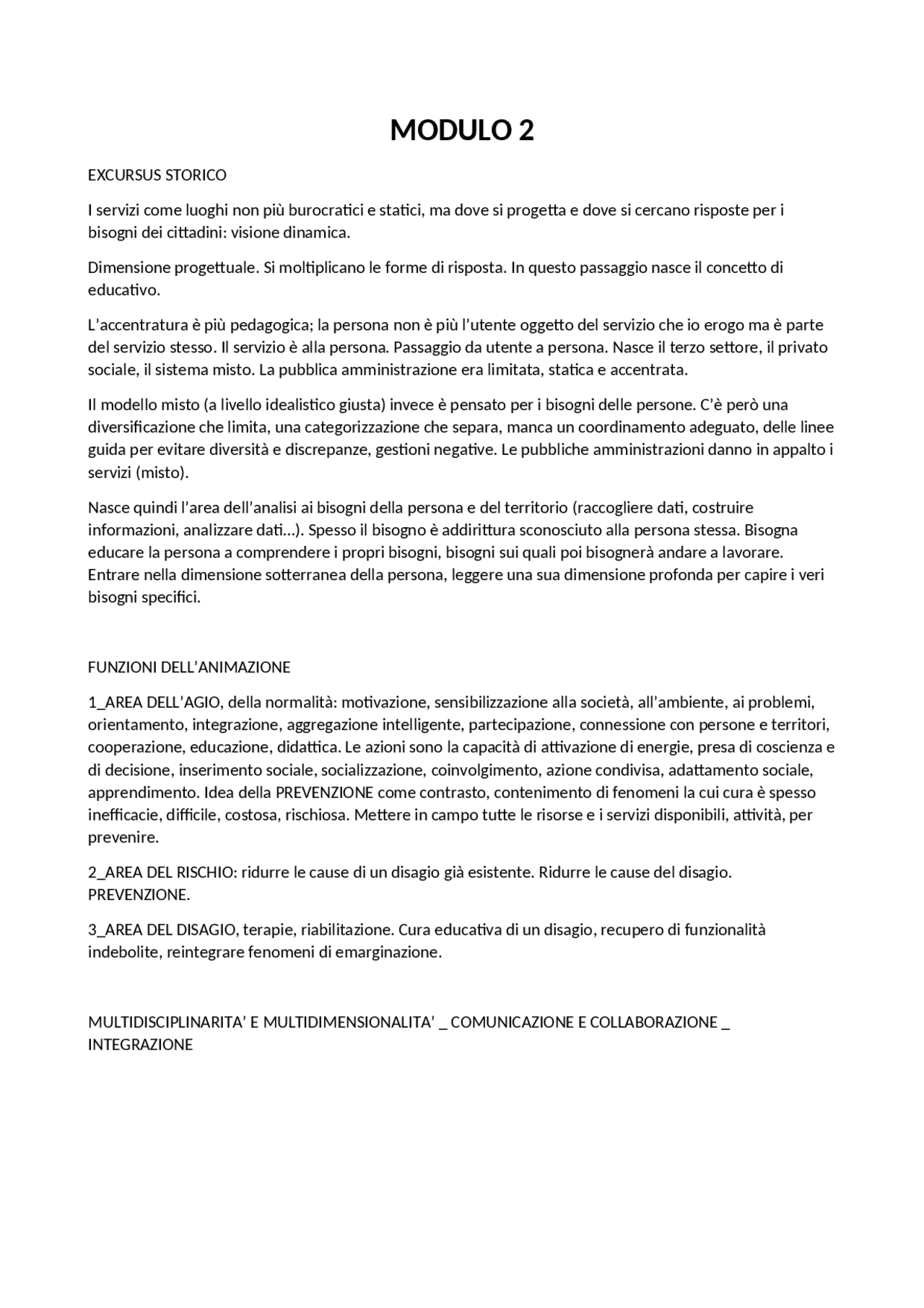 Didattiche Per I Servizi Educativisecondo Modulo Docsity
