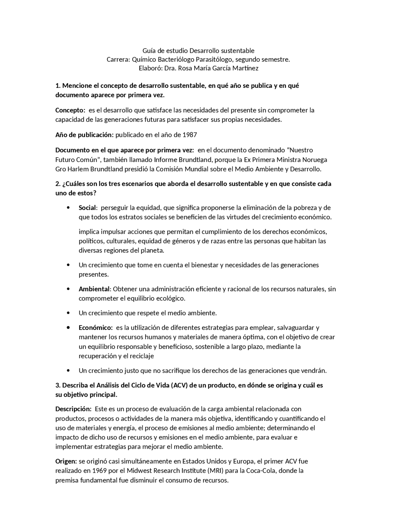 Apuntes De Desarrollo Sostenible Docsity