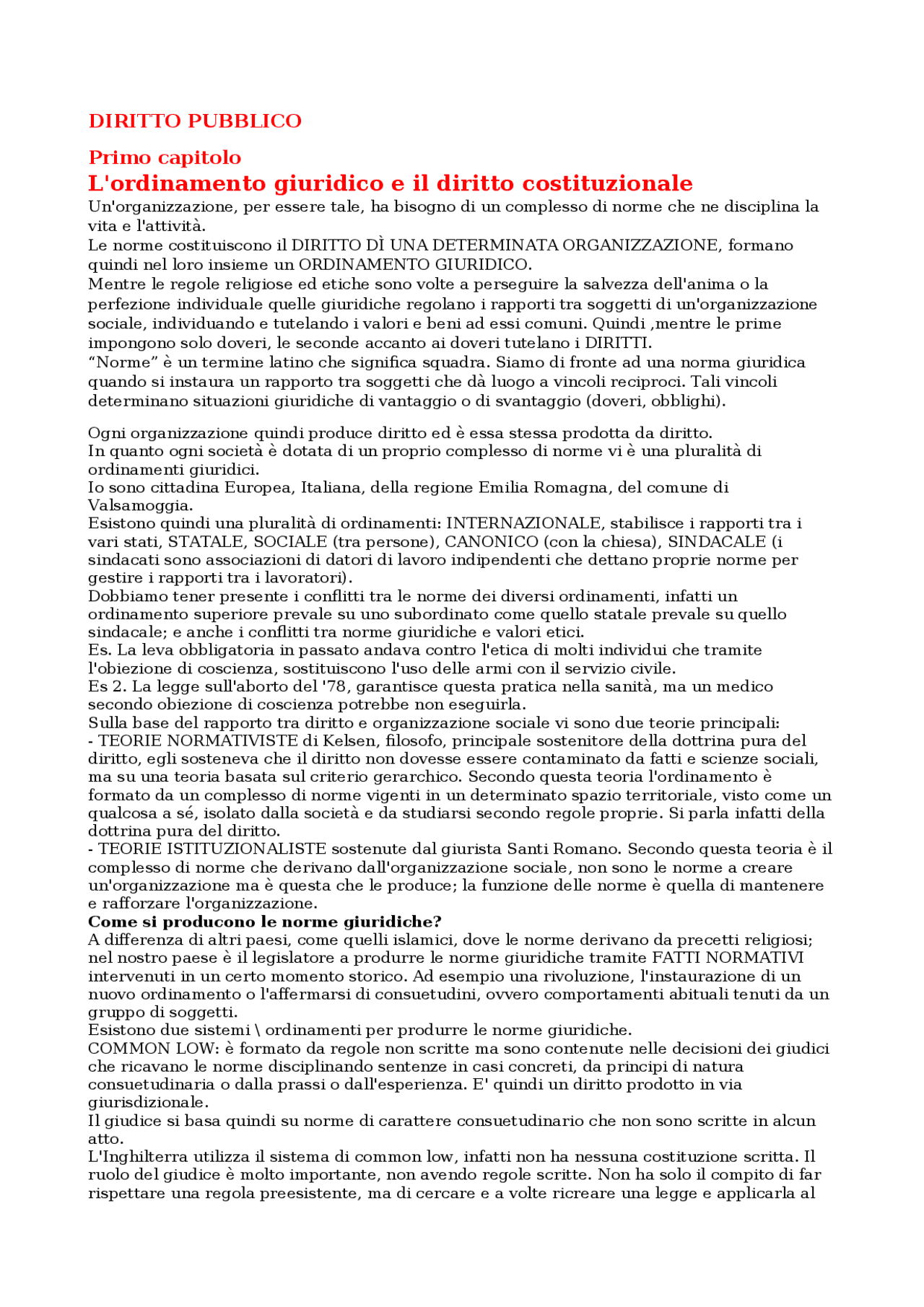 Riassunti Per Esame Di Diritto Pubblico Docsity