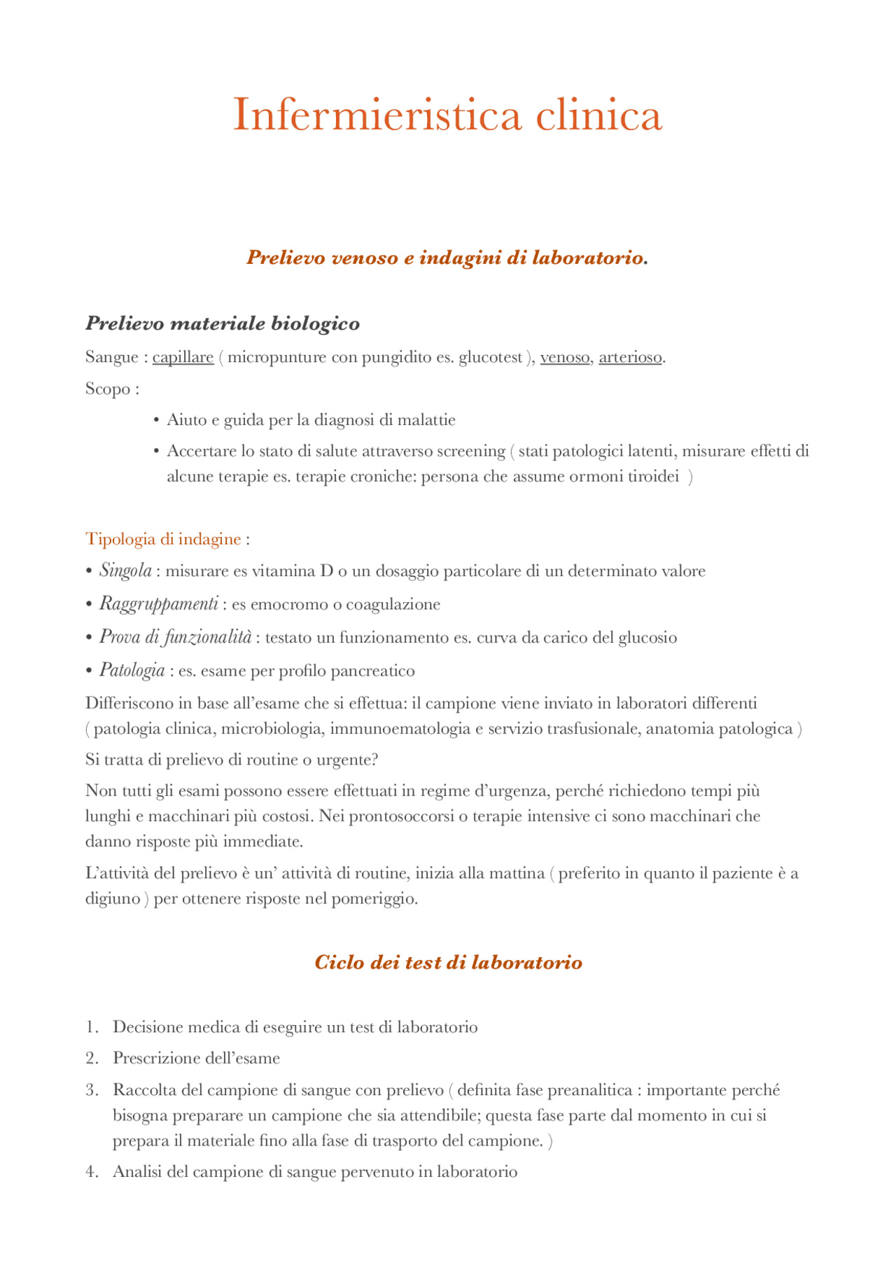 Infermieristica Clinica 2 Semestre Docsity