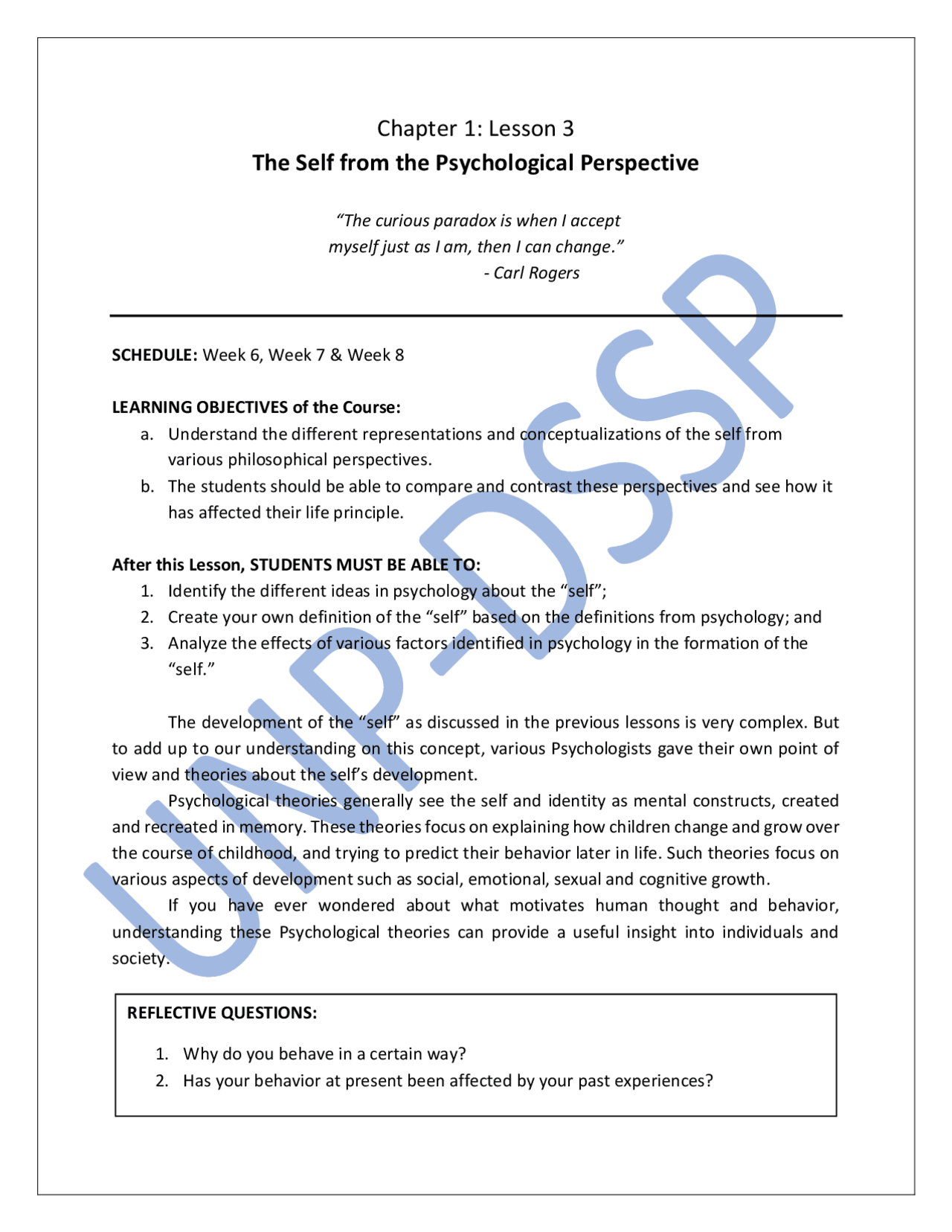 Understanding The Self Docsity