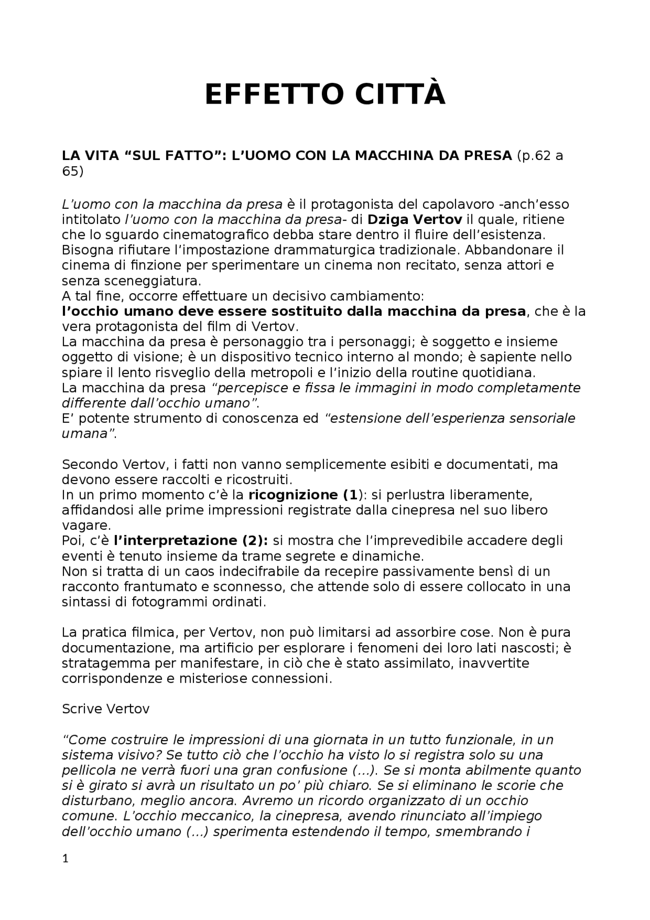 Appunti Di Effetto Città Di Vincenzo Trione Docsity