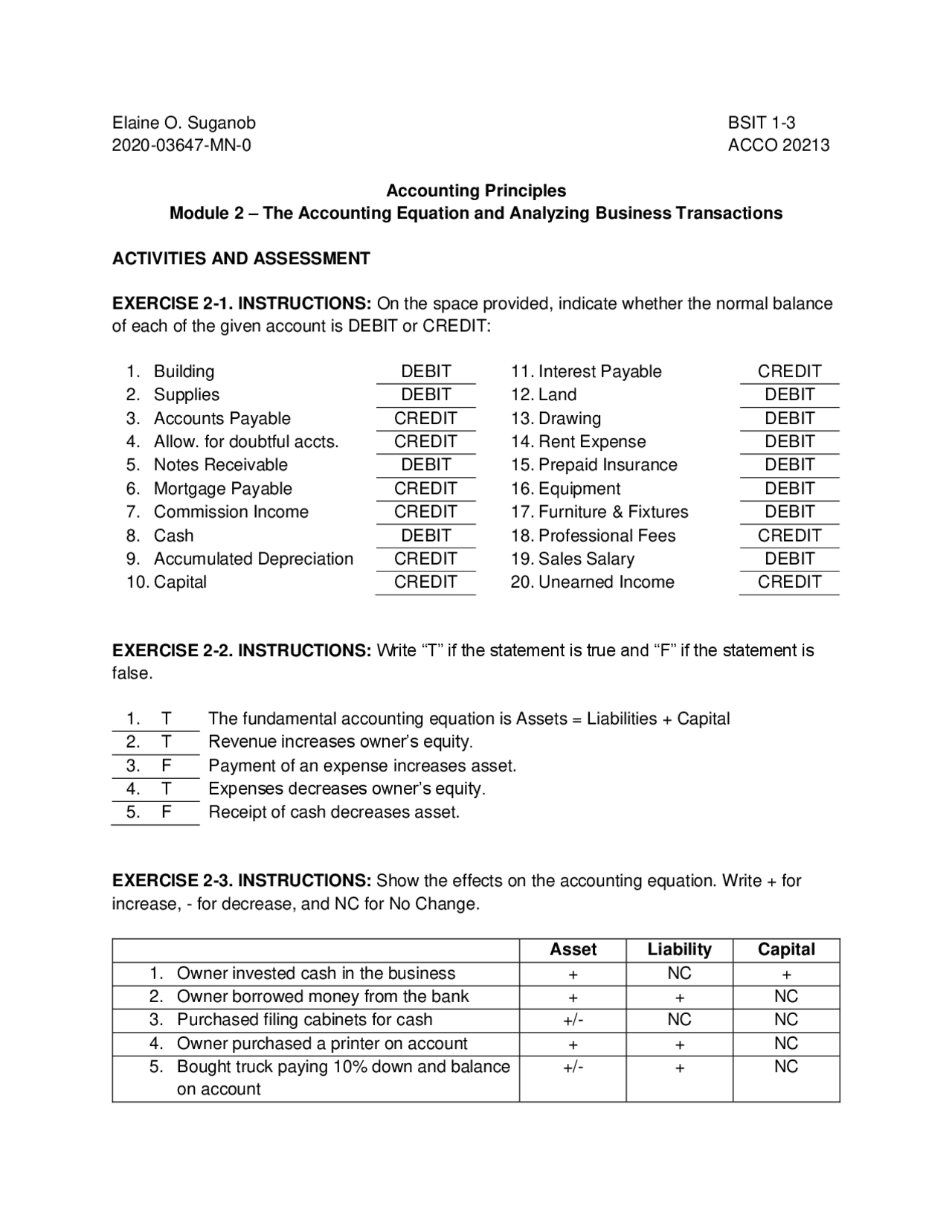 Accounting Principles | Assignments Accounting | Docsity