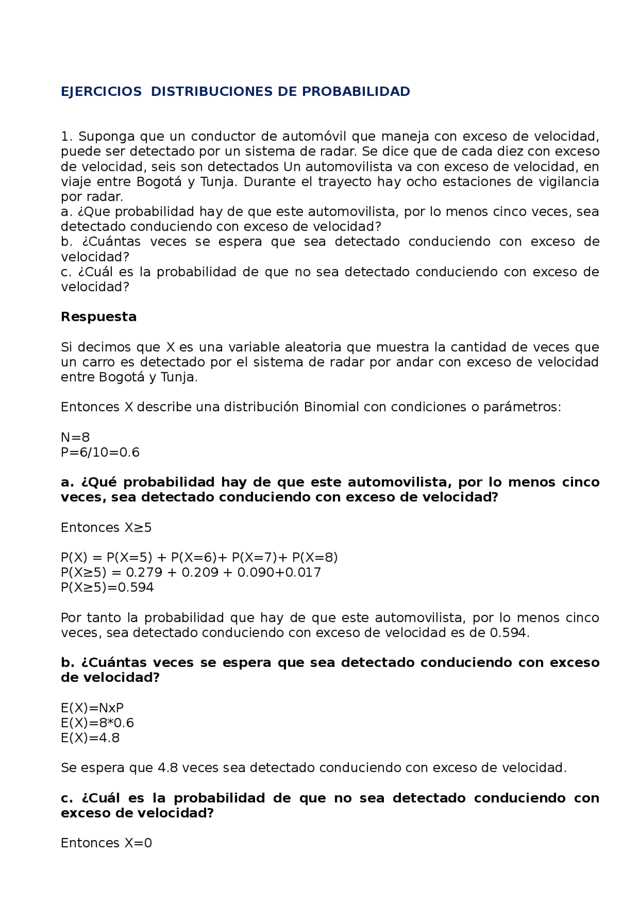 Estadistica ejercicios de repaso | Ejercicios de Estática | Docsity