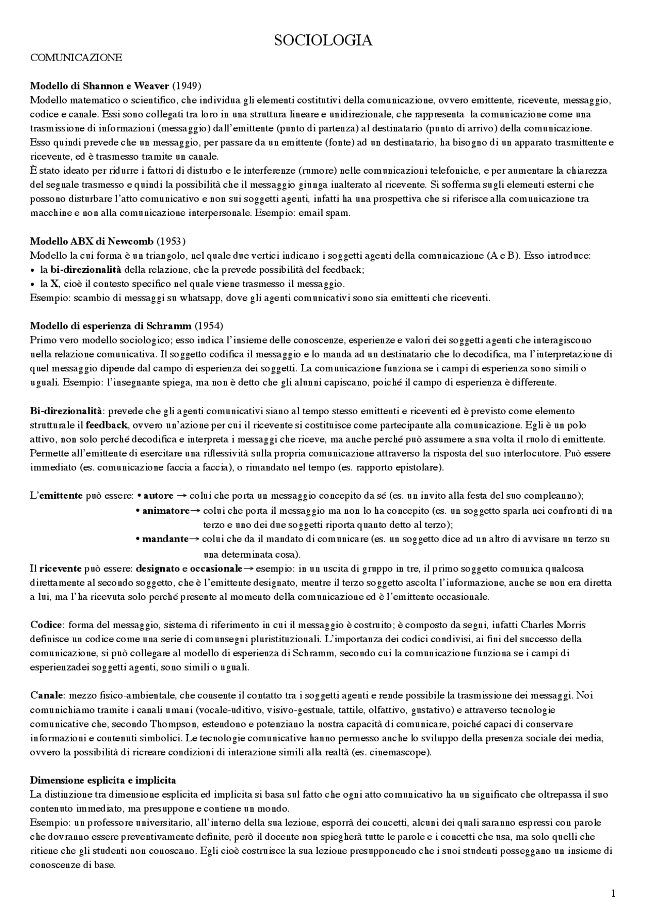 Riassunto Sociologia Della Comunicazione Docsity