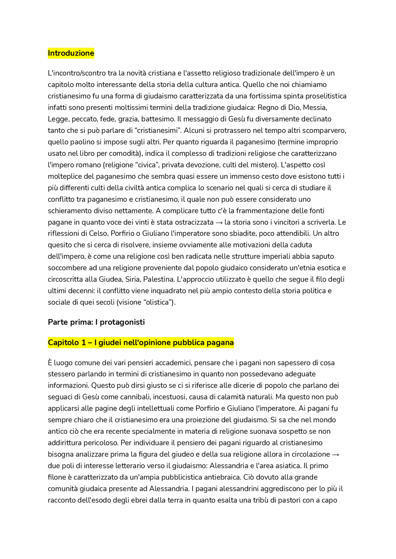 Pagani E Cristiani La Storia Di Un Conflitto Secoli I Iv Docsity