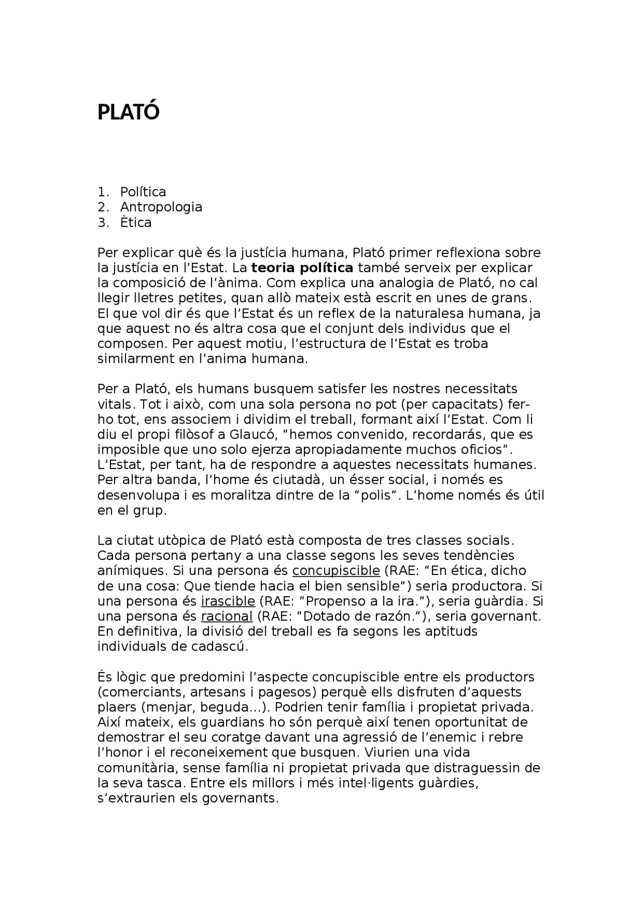 Resumen Platón Selectividad Docsity