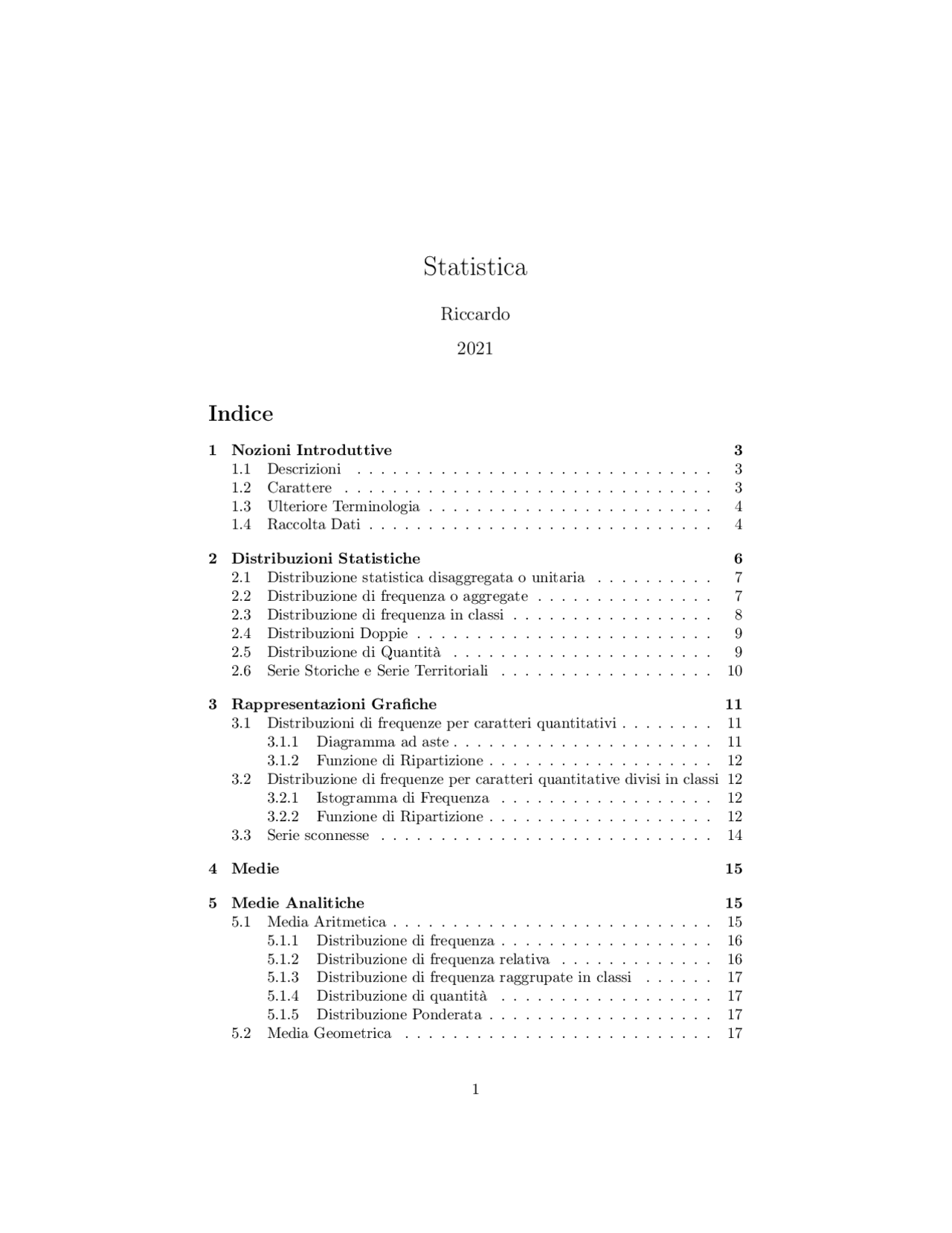 Statistica Descrittiva Docsity