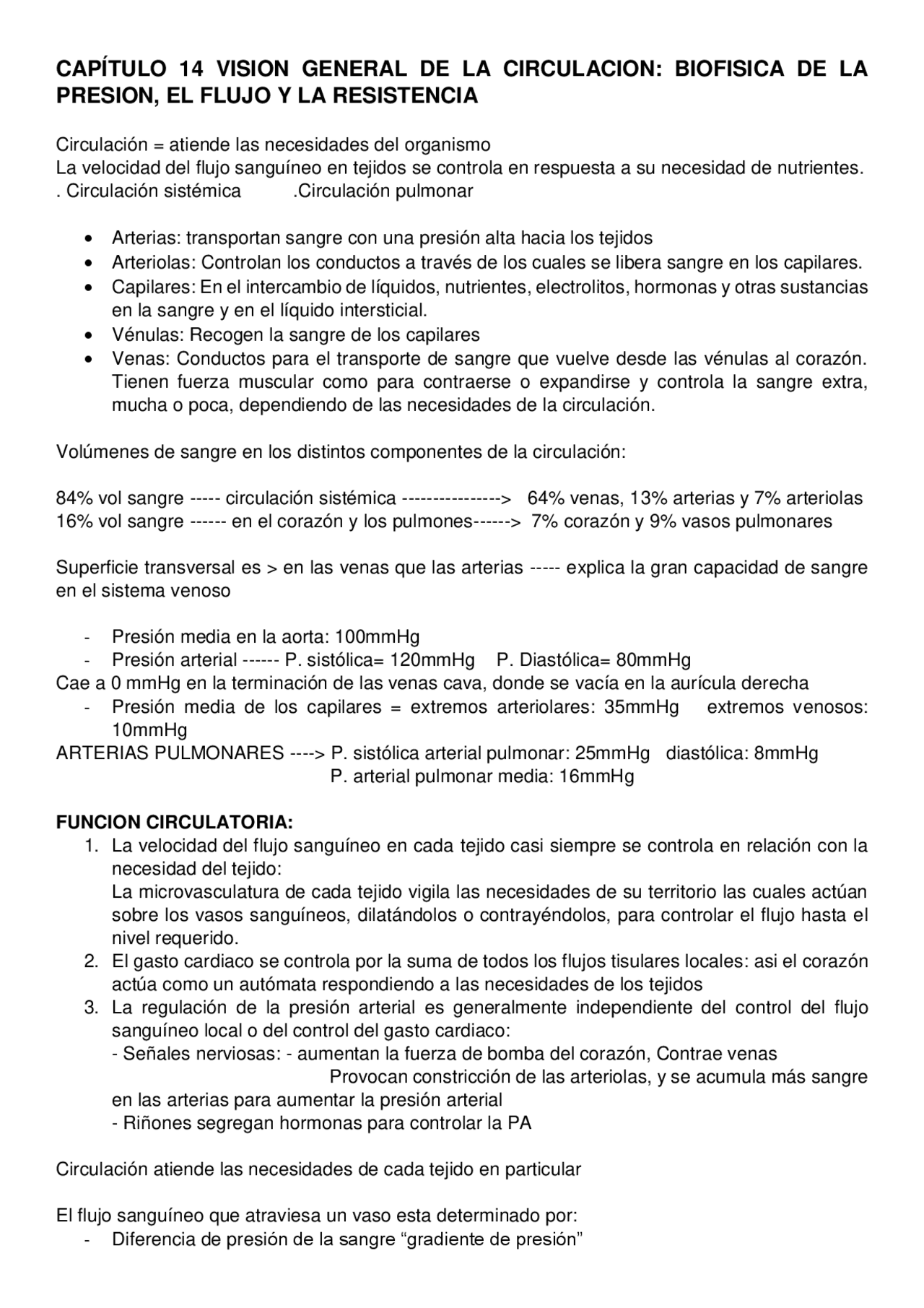 Capitulo 14 guyton y hall - Docsity