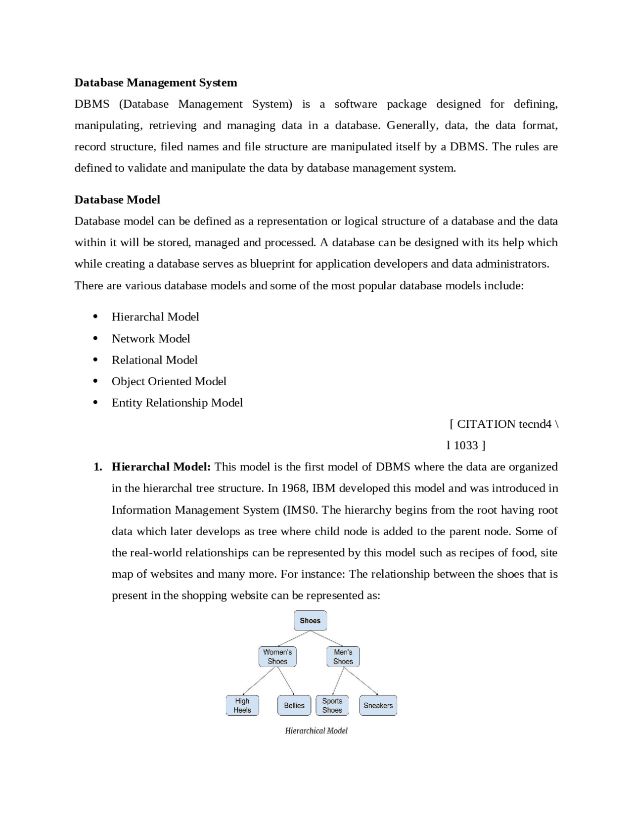 Database Model Can Be Docsity
