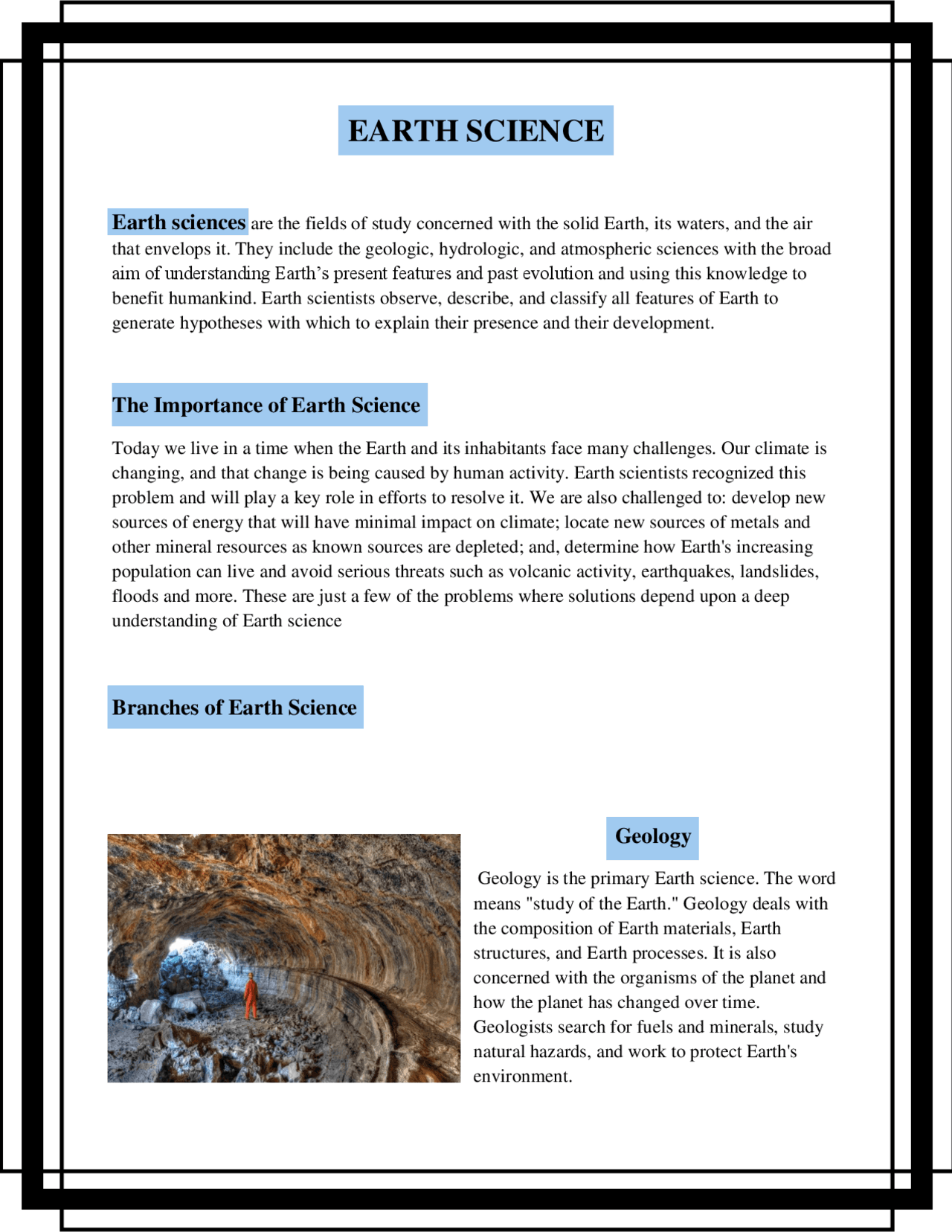 The Earth Science..... - Docsity