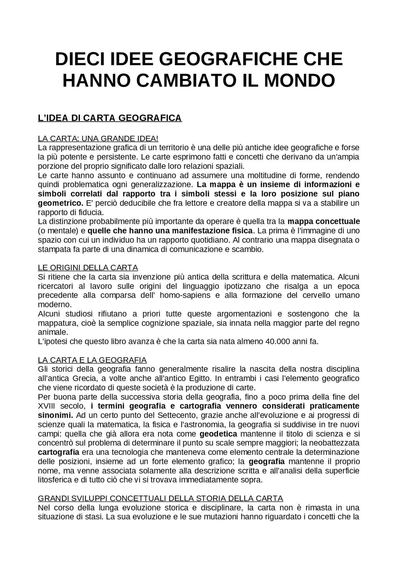 Esame Di Geografia Umana Docsity