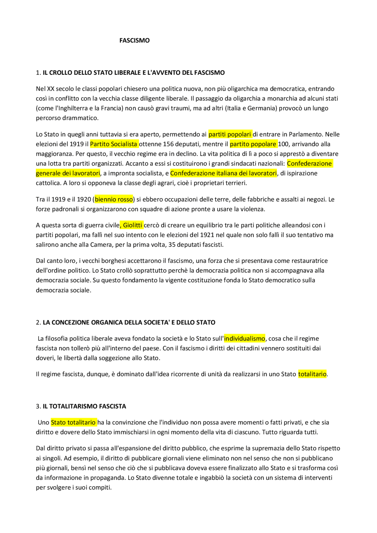 Diritto Il Fascismo Docsity