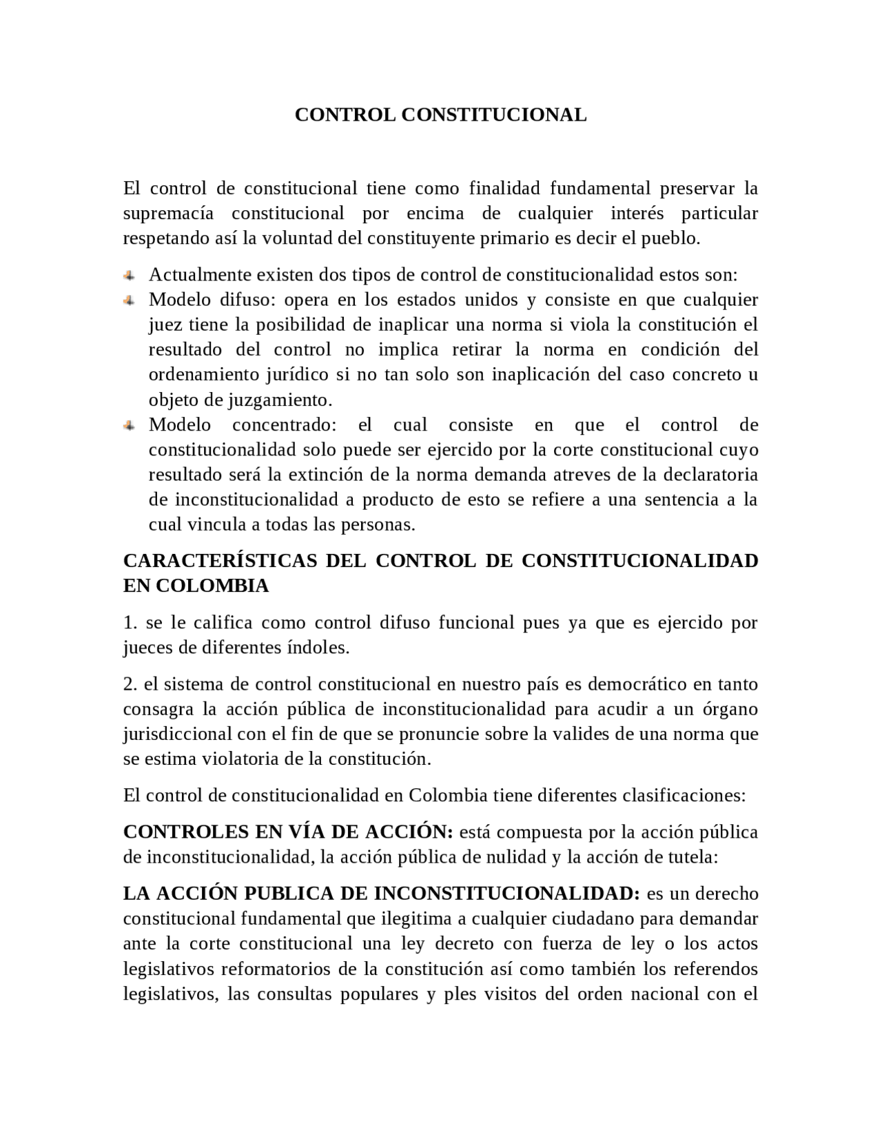 CONTROL CONSTITUCIONAL - Docsity