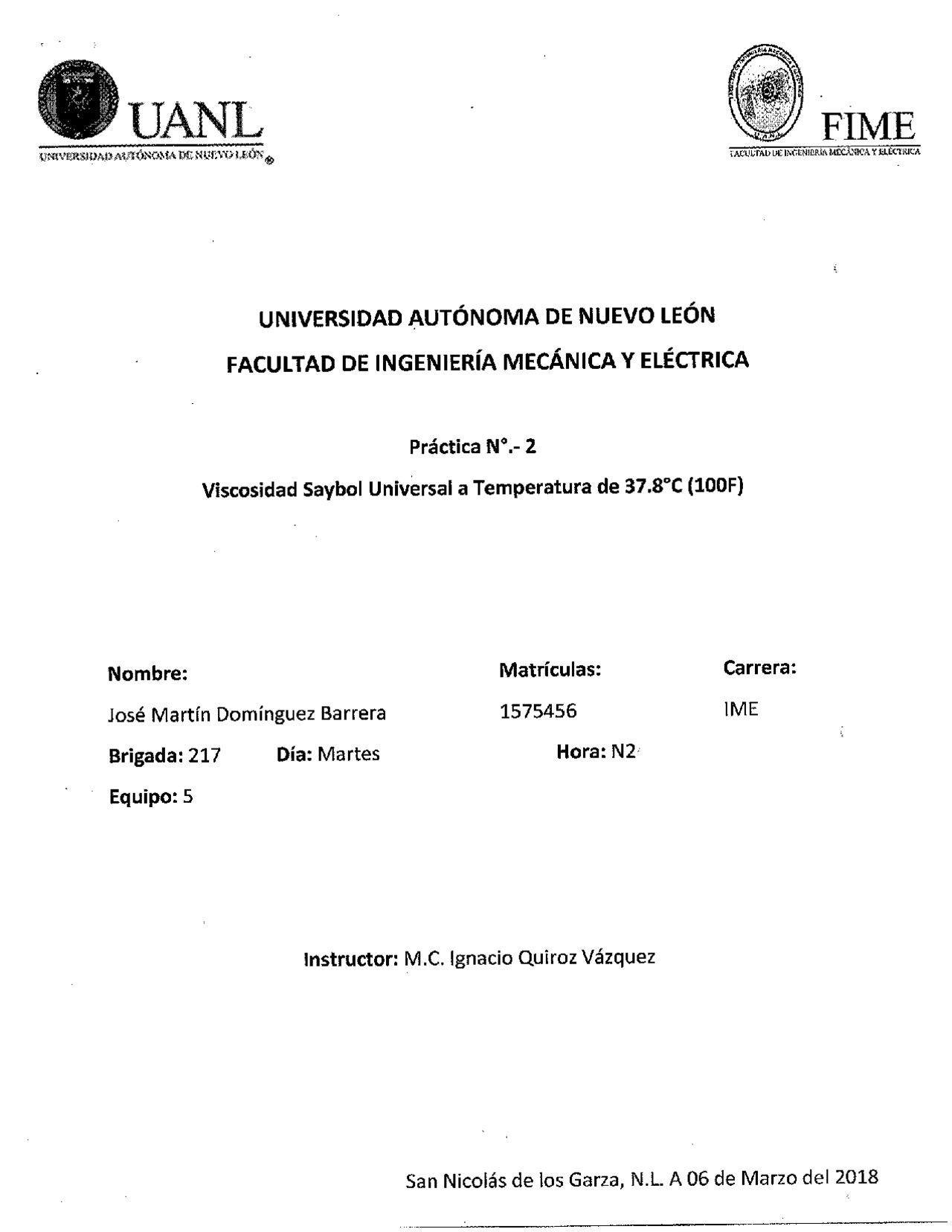 Lab Ciencia Materiales Fime Practica 2 Docsity