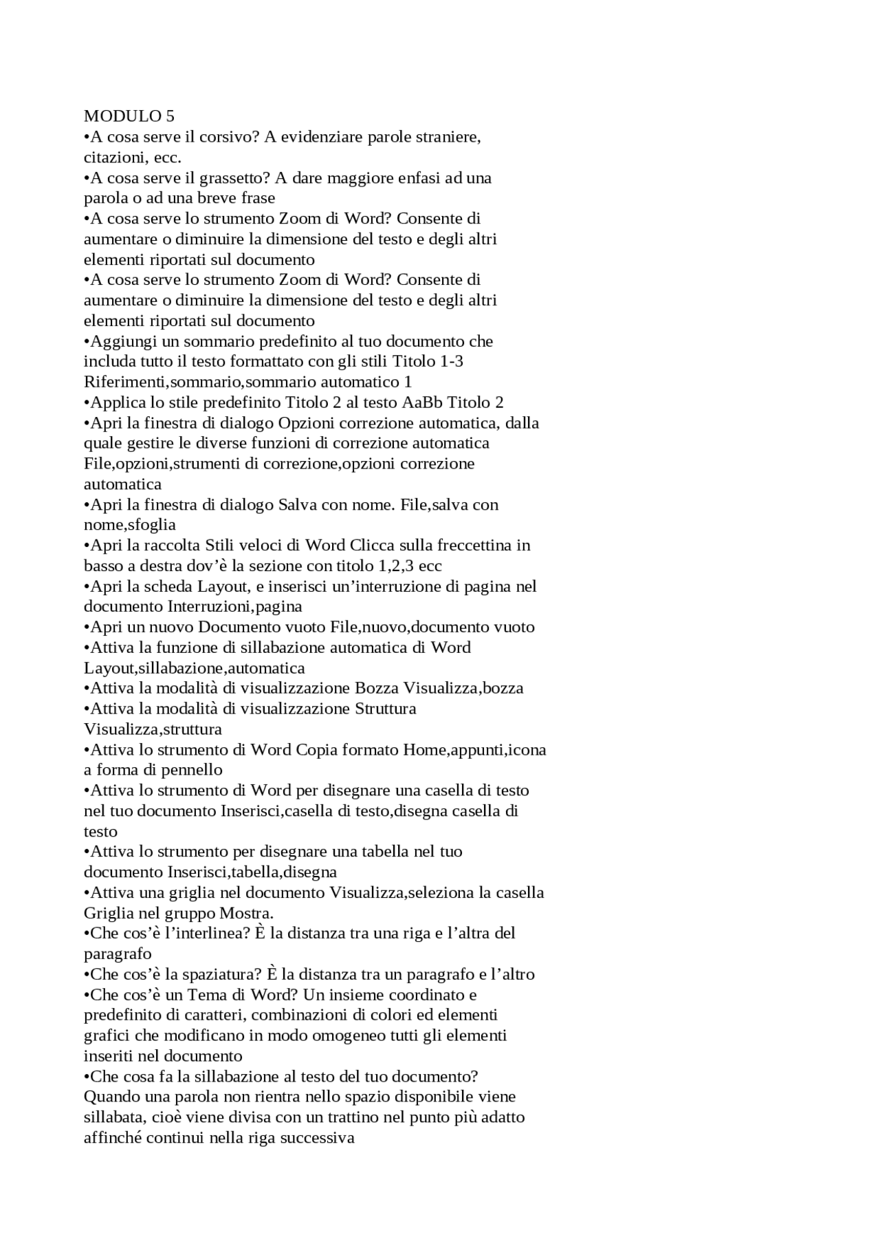Eipass Modulo 5 Quesiti E Risposte Docsity